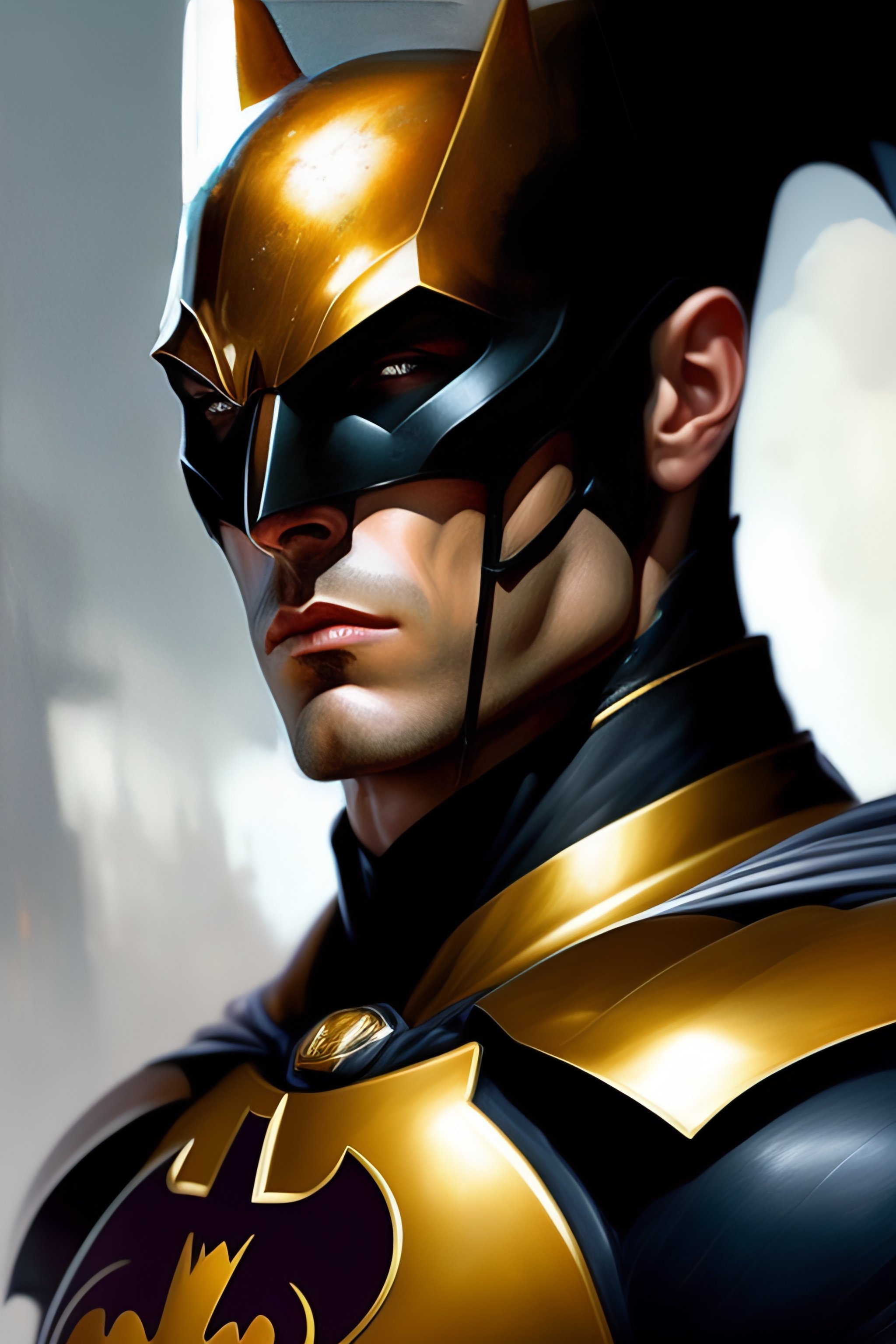 Lexica - Portrait of a super thin muscular batman, epic, tragic ...