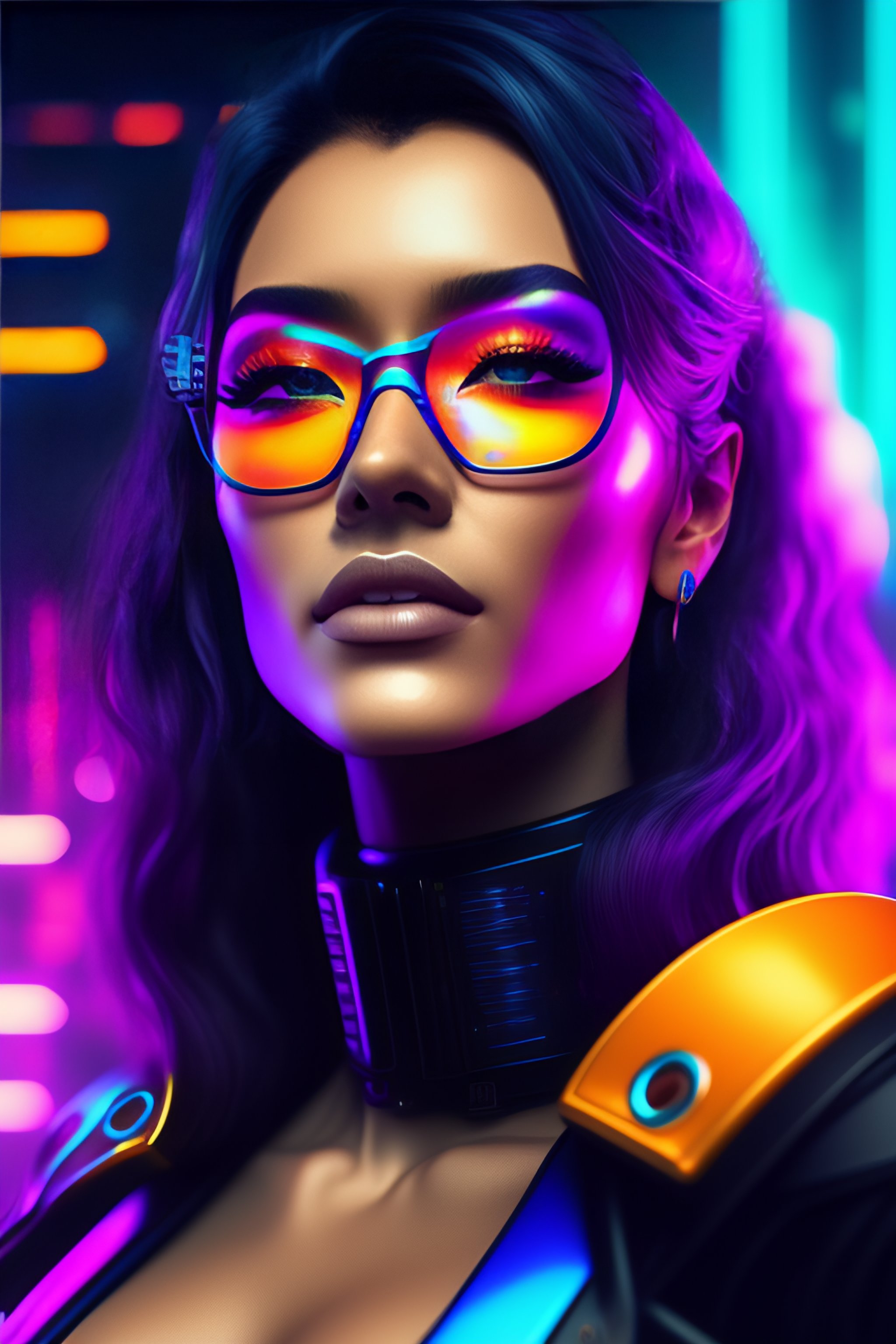 Lexica - Cyberpunk, ai, bot, nerd, colorful colors