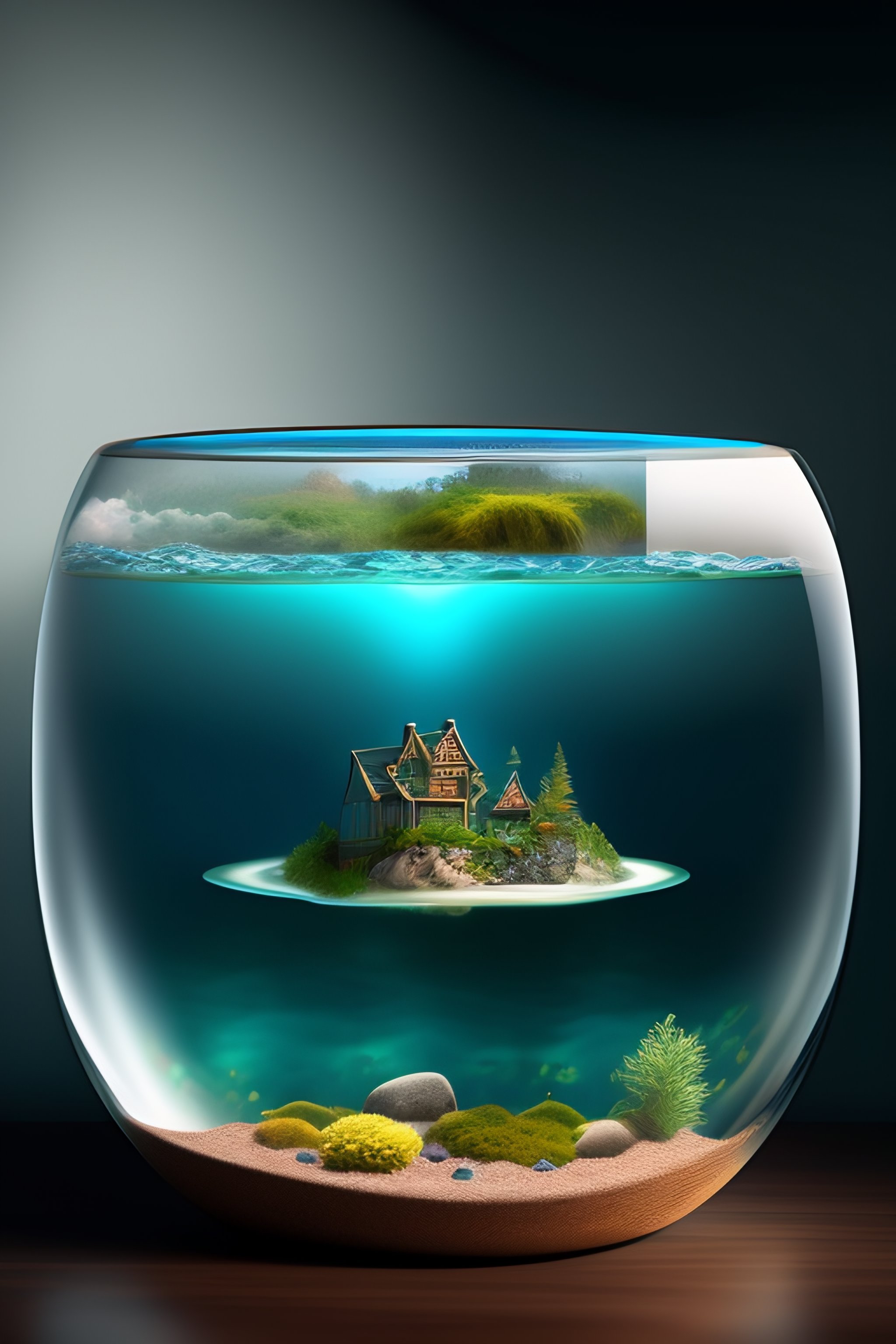 Lexica - Surreal art aquarium, realistic render