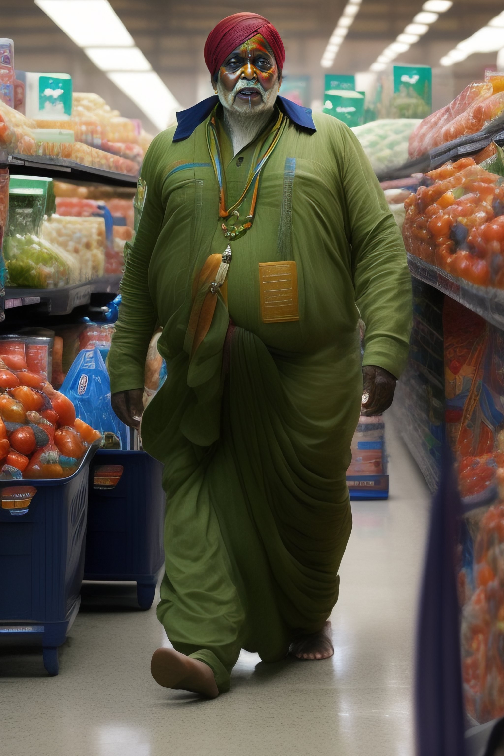 Lexica - Photo of Indian zombies, walking in Walmart, enormous heads ...