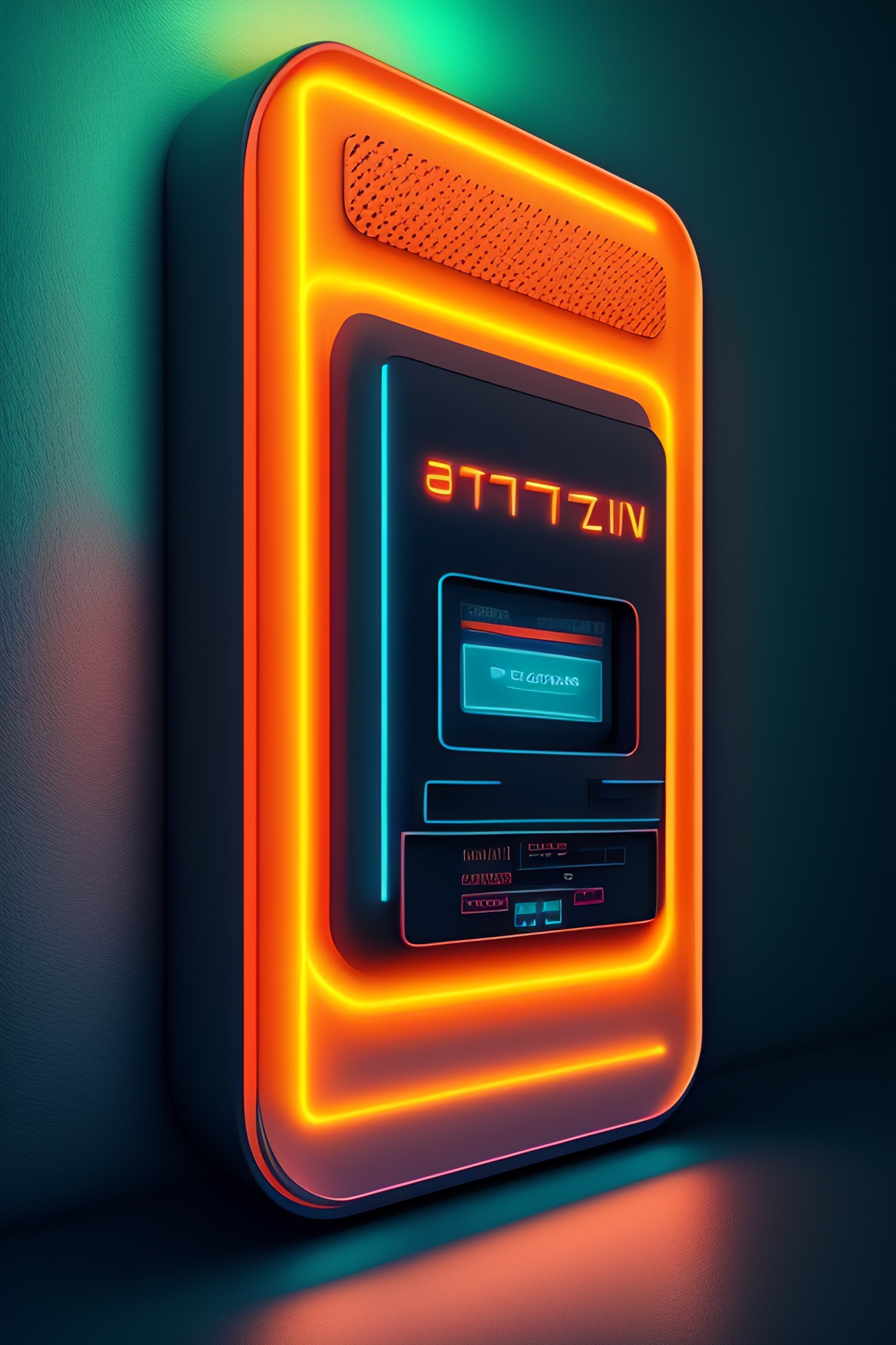 Lexica - NEON LIGHT BITCOIN LOGO ATM. HIPSTER VIBE