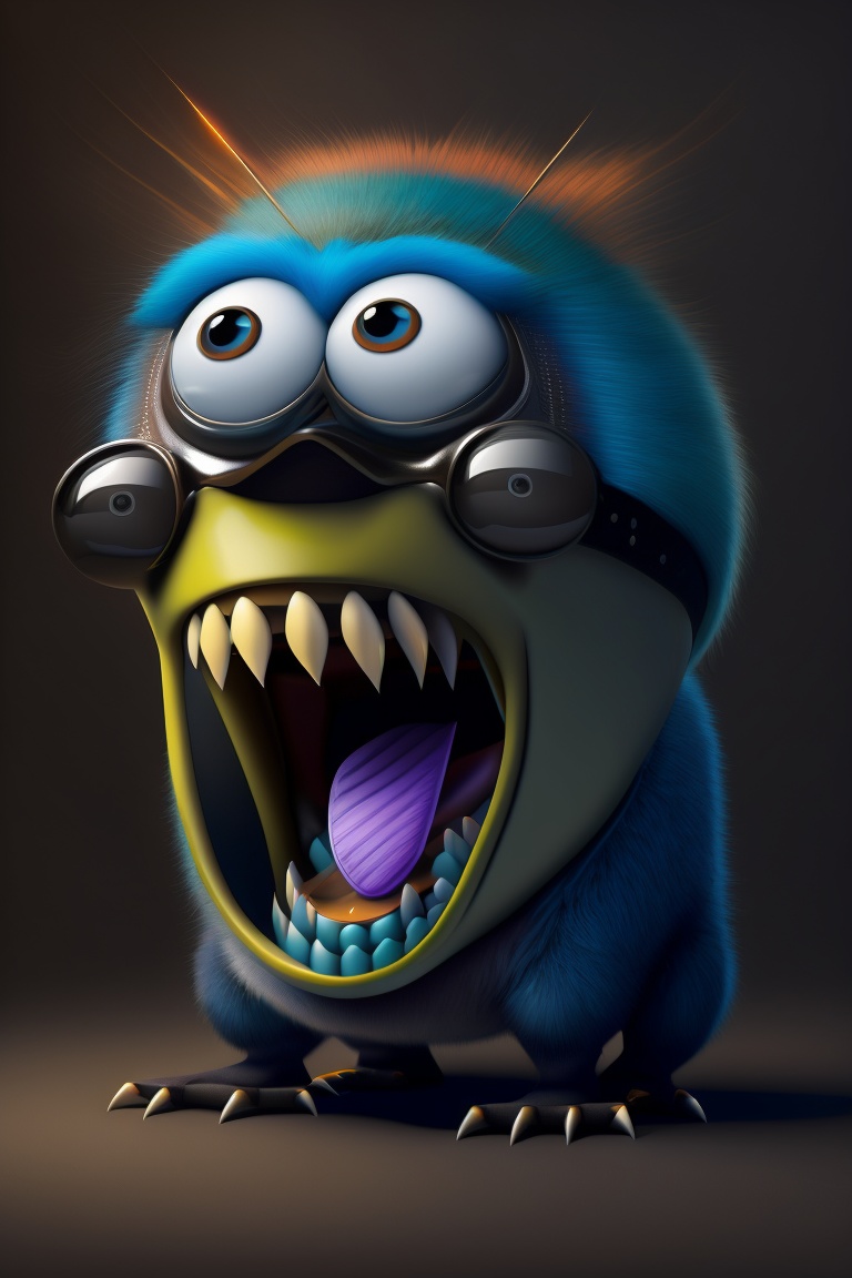 Lexica - A grotesque minion shrieking and gnashing its teeth, digital ...