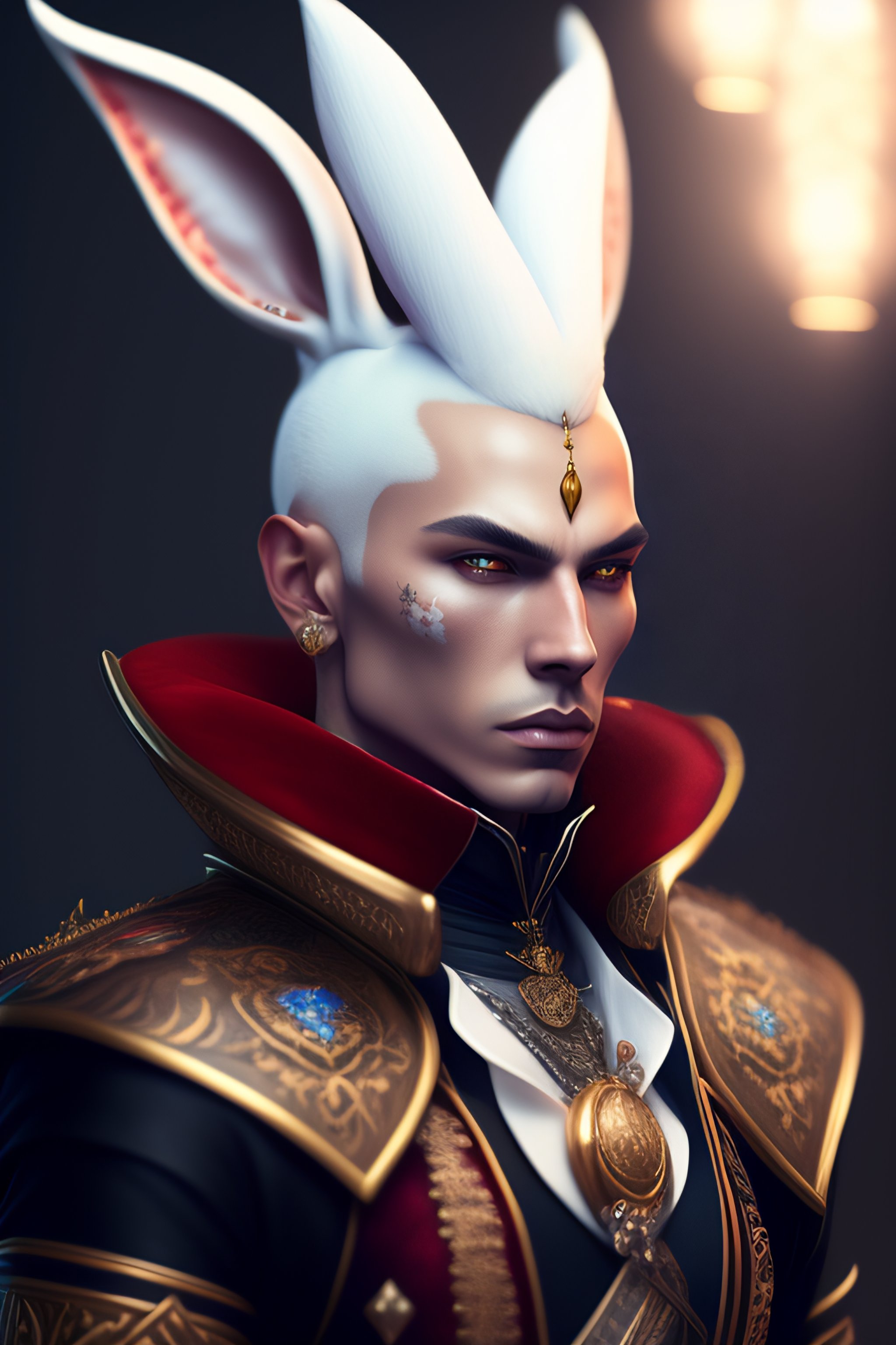 Lexica - An anthropomorphic white rabbit male wizard dressed as a punk ...