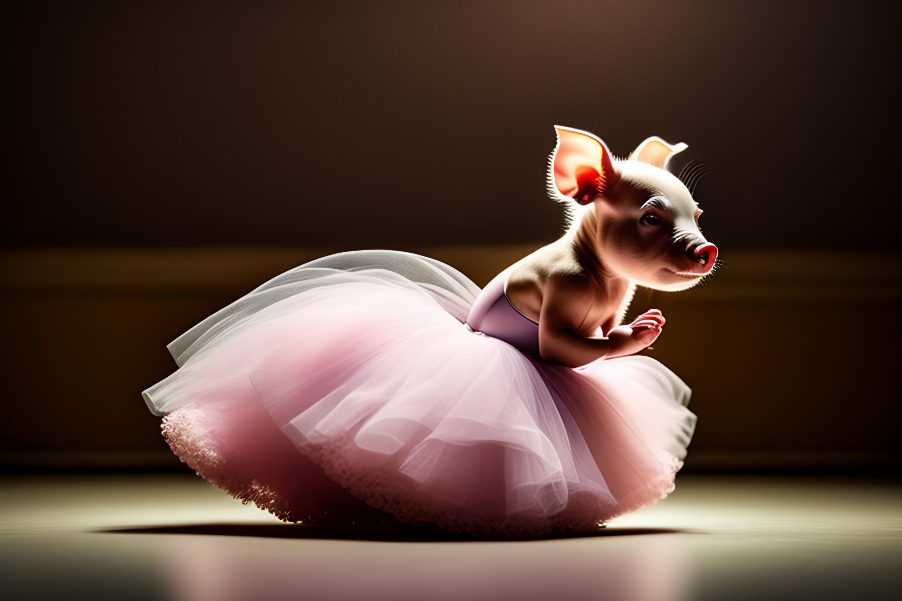 Lexica - Portrait of ballerina piglet dancing ballet on stage