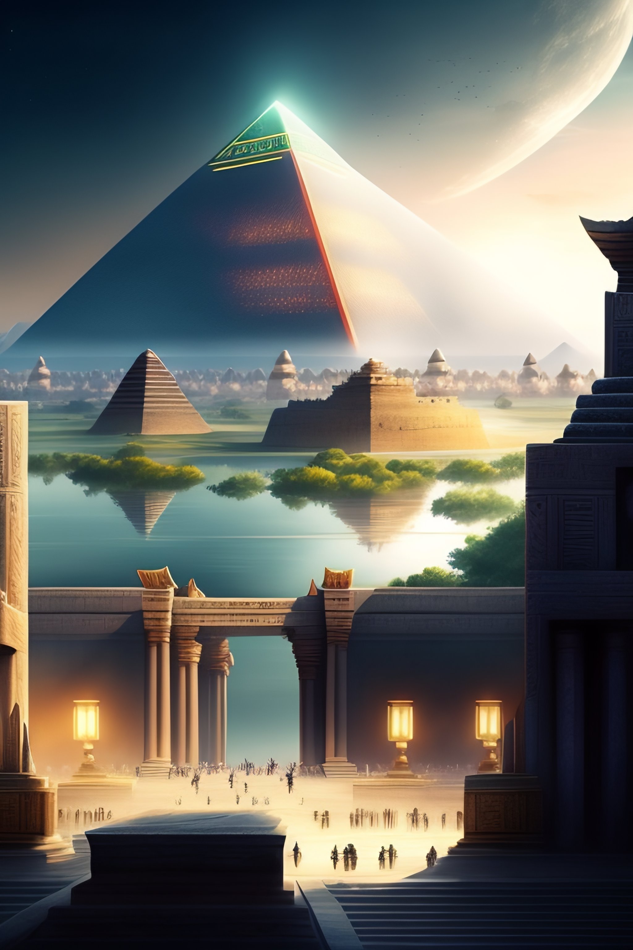 Lexica - A very distant view of one single white glowing magical great ...