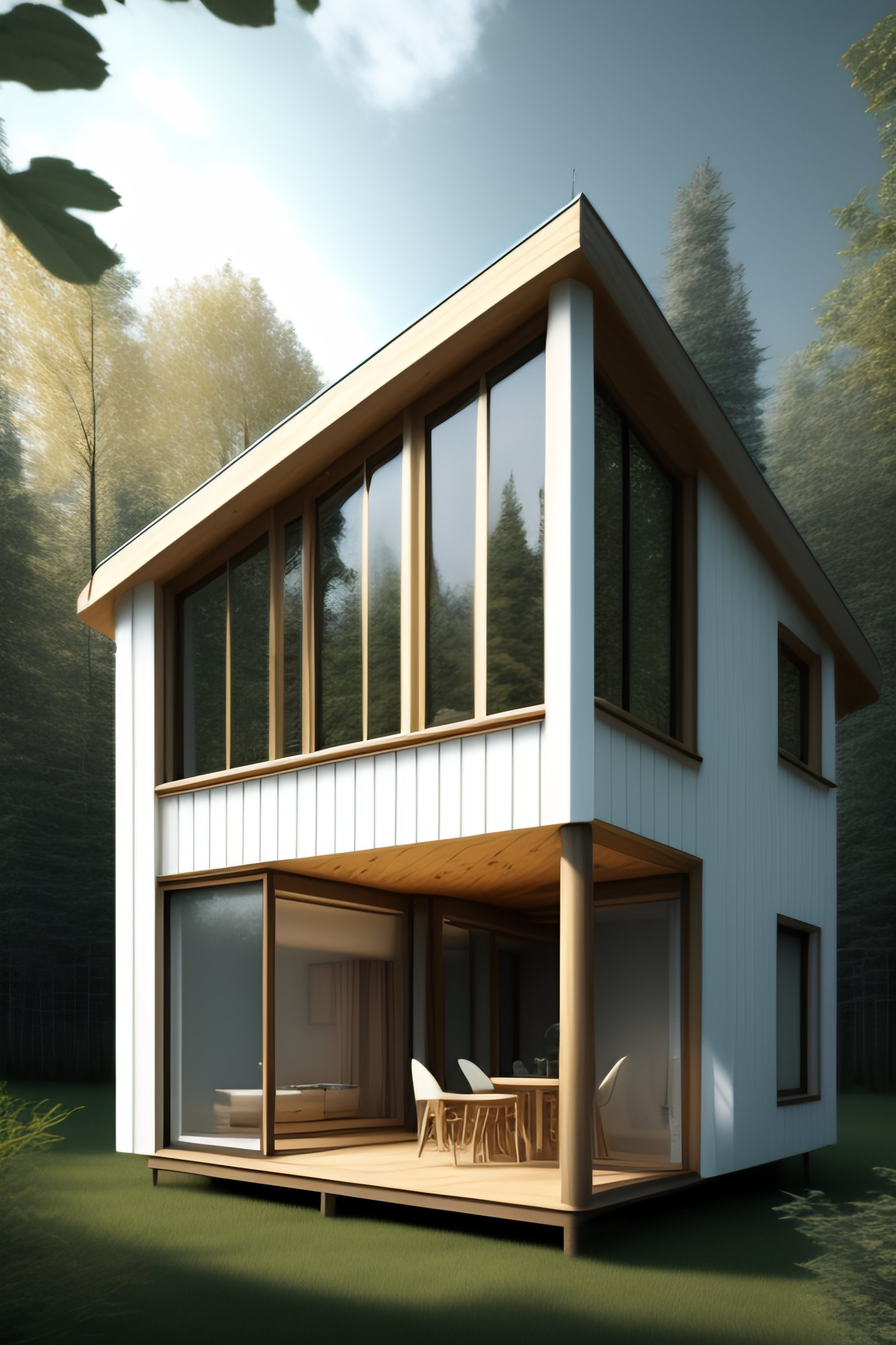 Lexica - Maison design futur foret blanc bois