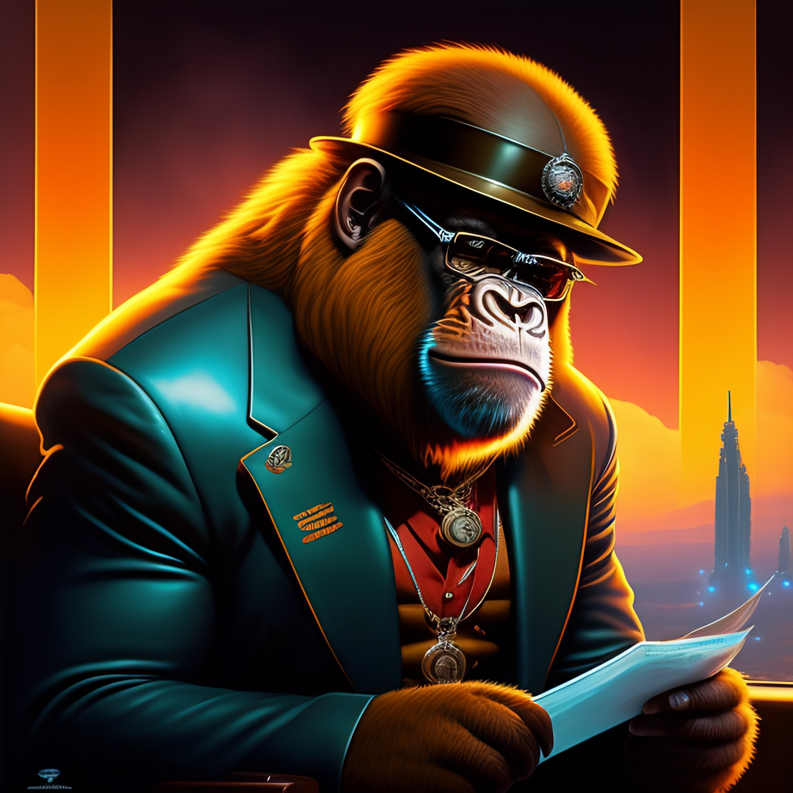 Lexica - Winston the ape from overwatch, square brim glasses, character ...