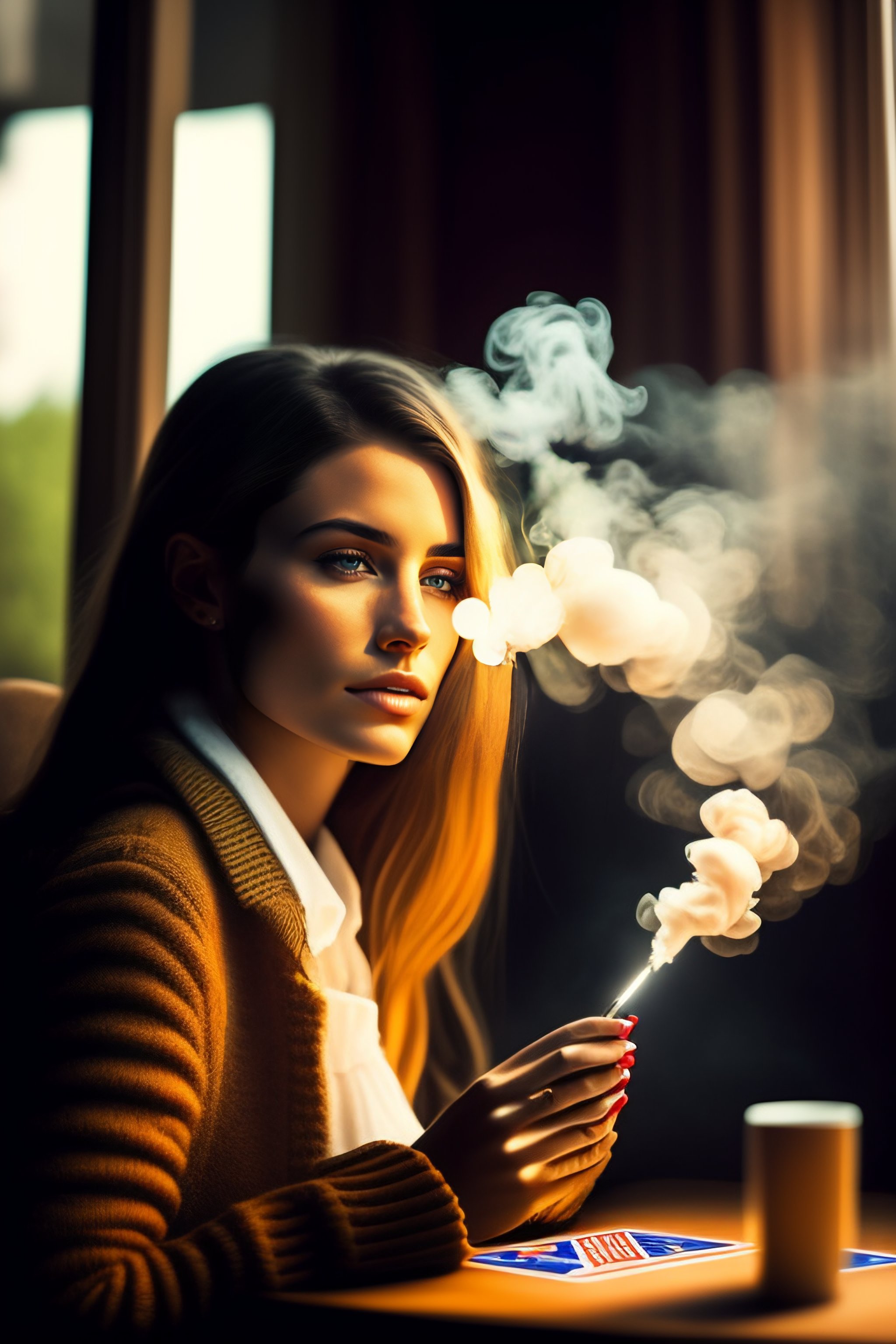 Girl Smoking Cigarette Wallpaper