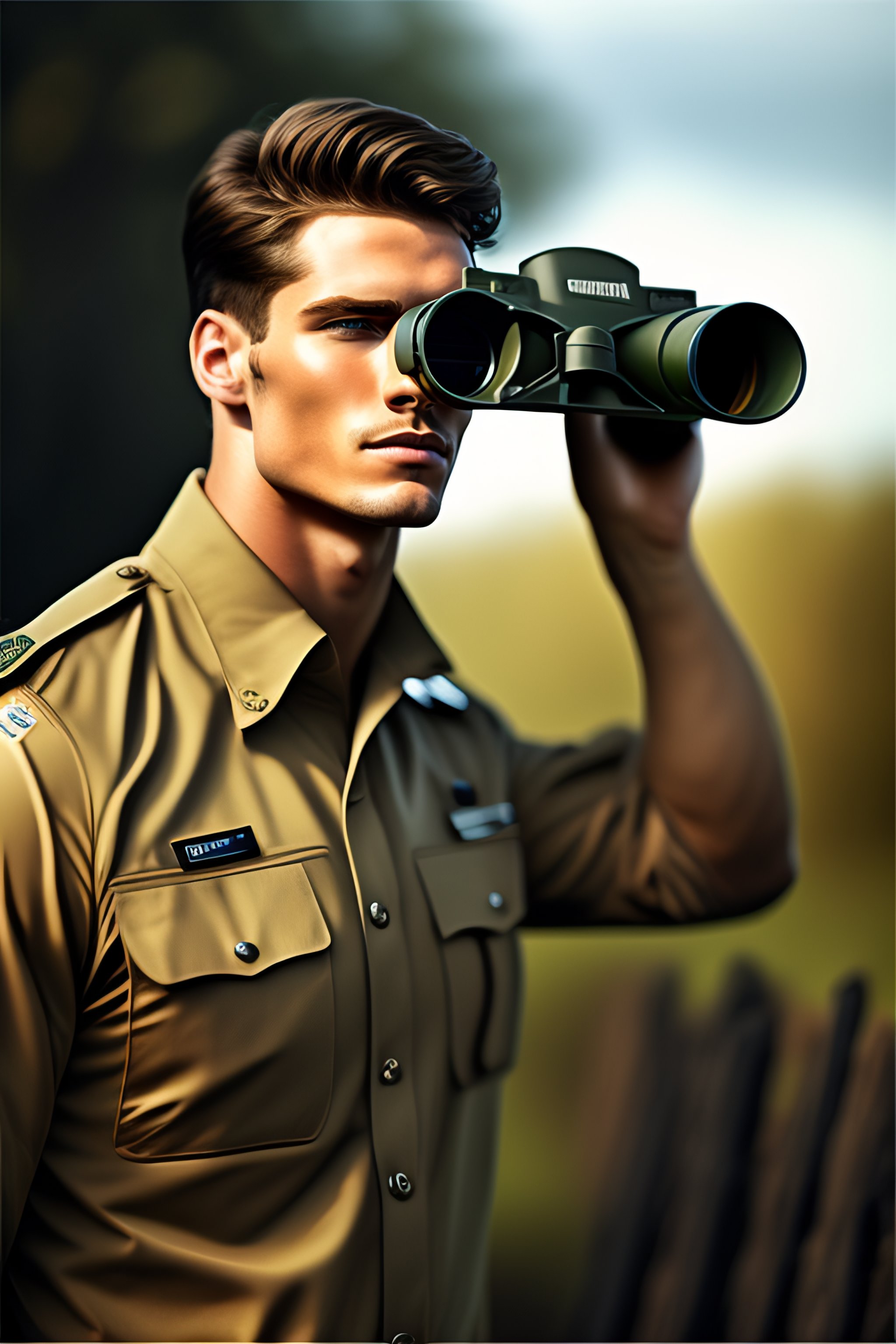 Lexica - Masculine young college man with binoculars