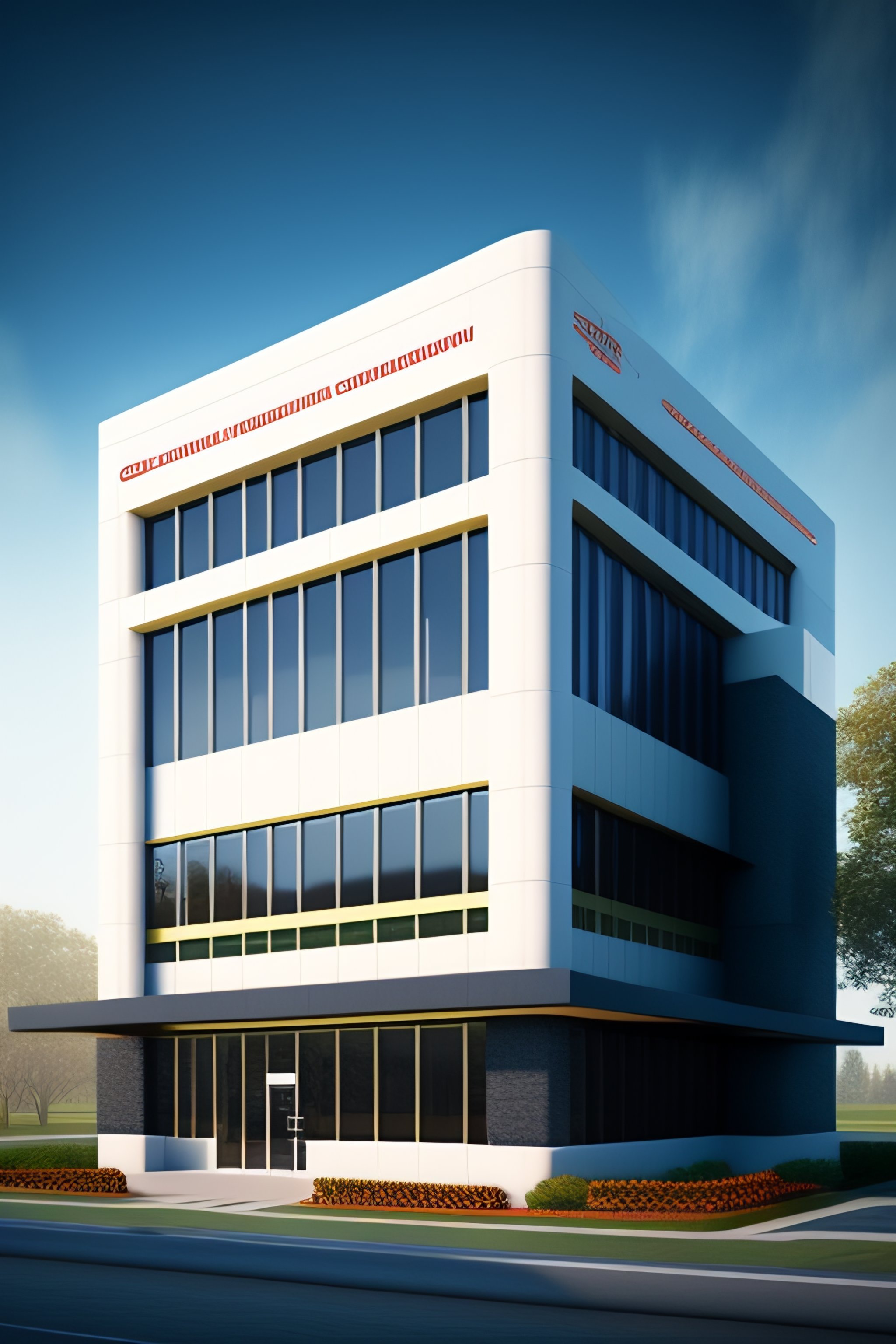 Lexica - Generic office building front view exterior