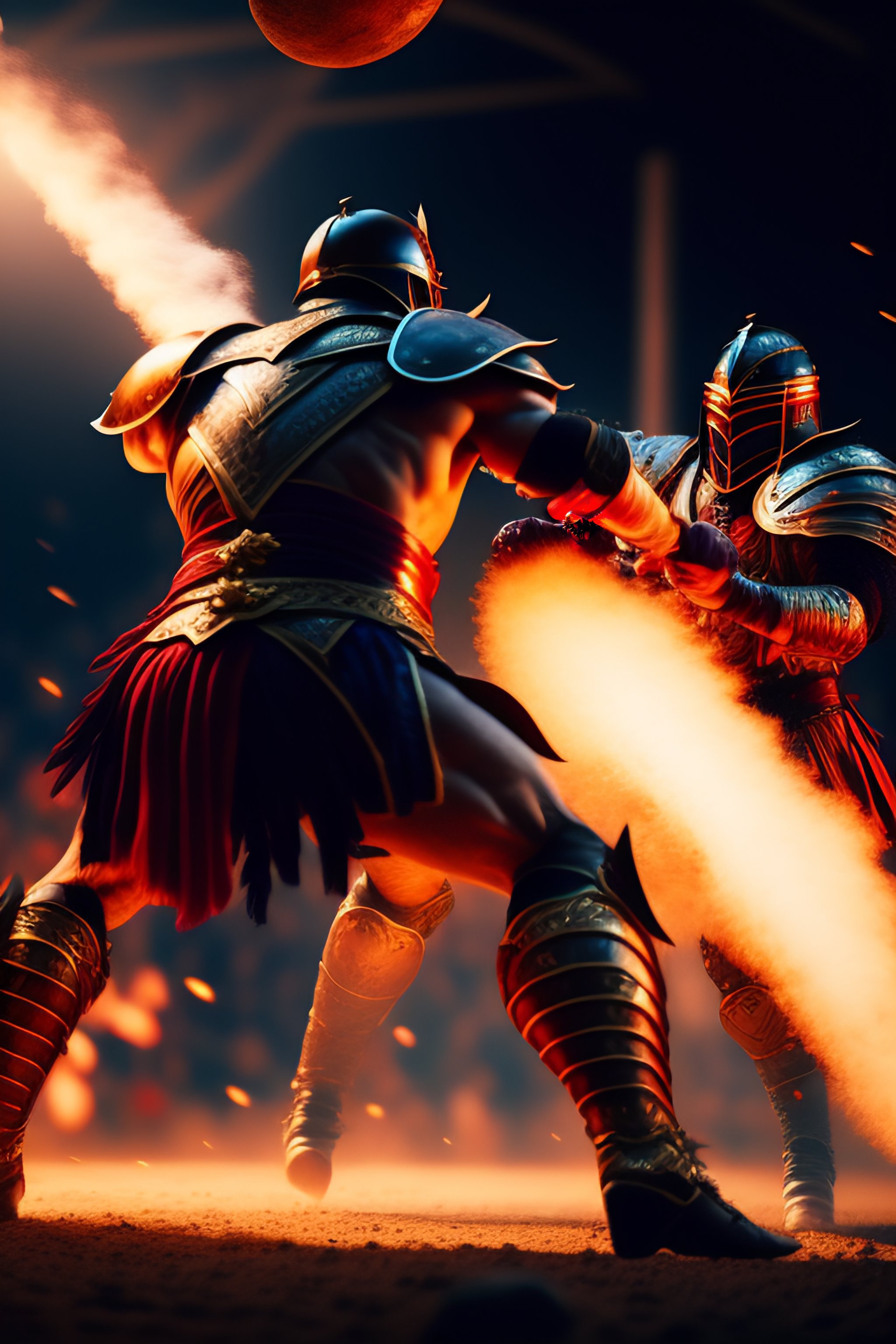 Lexica - Action shot of Gladiator fighting in an arena, cinematic ...