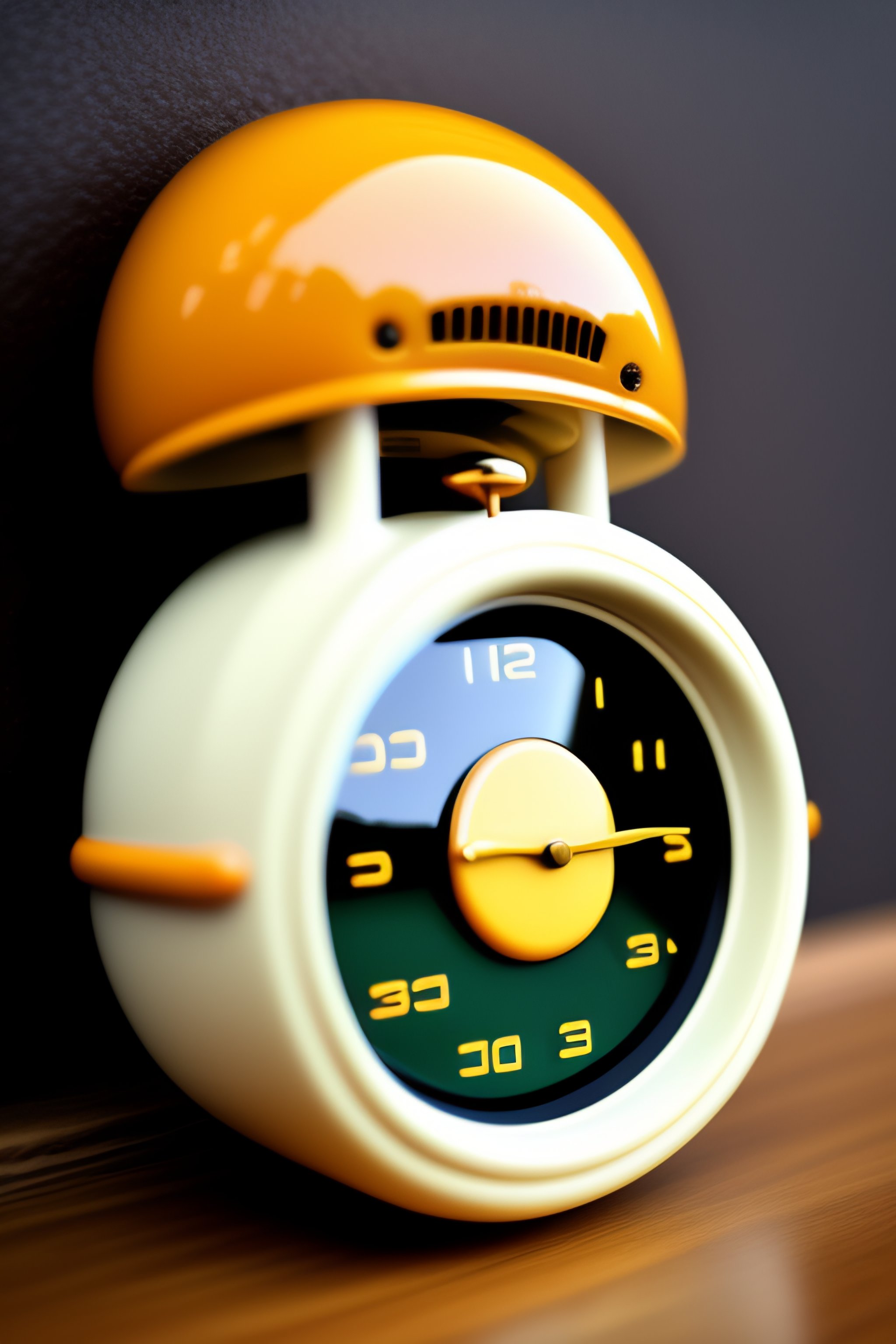 Lexica - Baby alien head retro alarm clock from the future