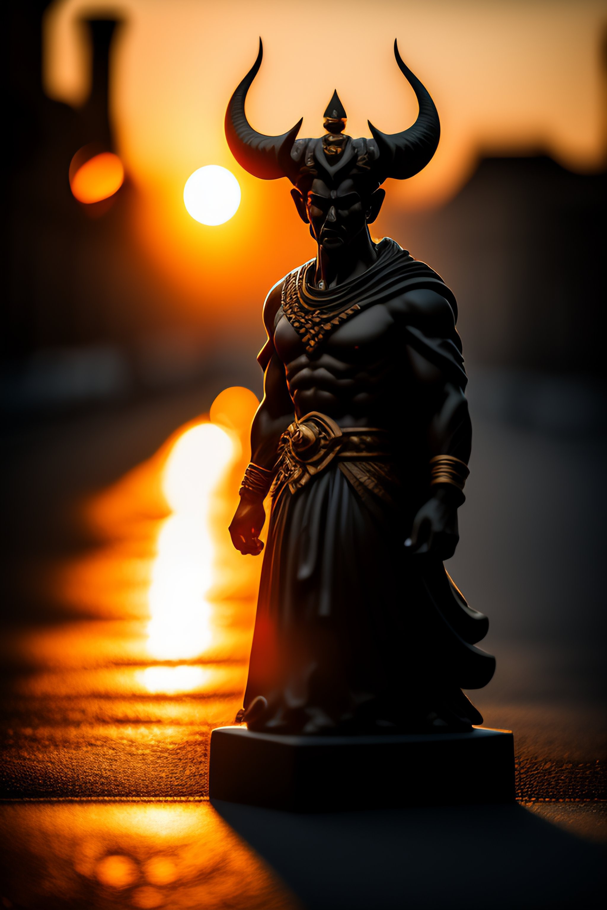 Lexica - A demon made with black stone, Giovanni Strazza sculpt style ...