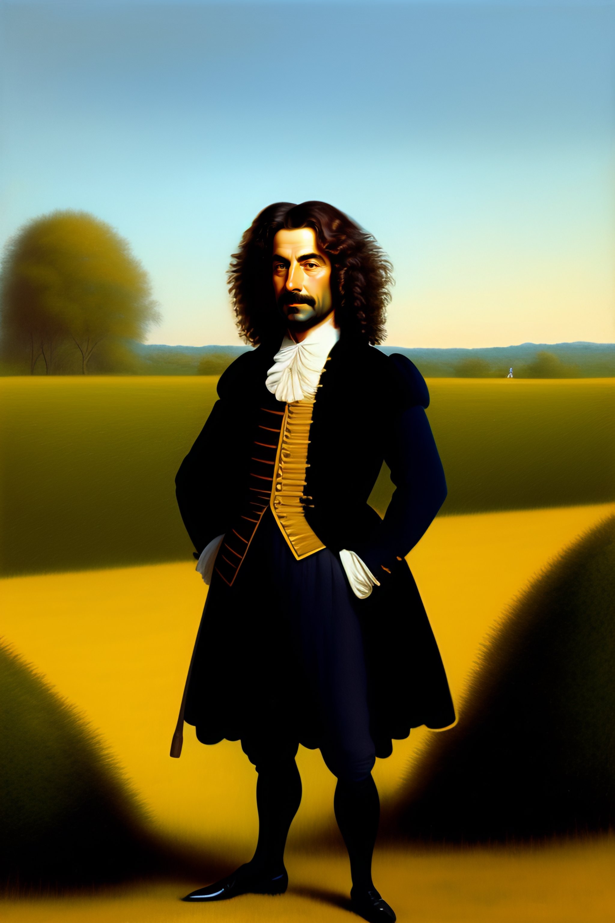 Lexica - Portrait of moliere in a field in cartoon