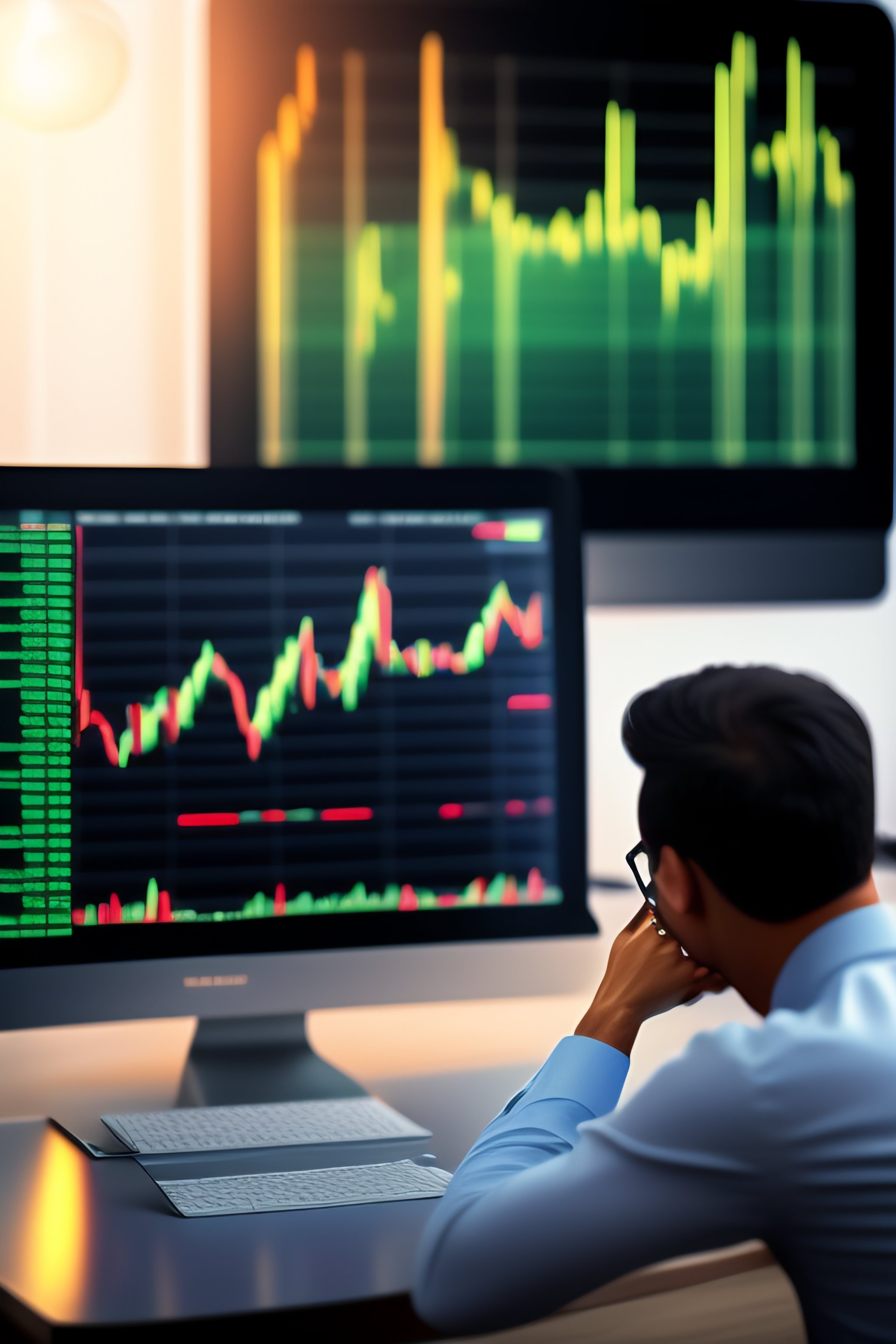 Lexica - Crazy financial genius, risk, market stocks graph, macbook ...