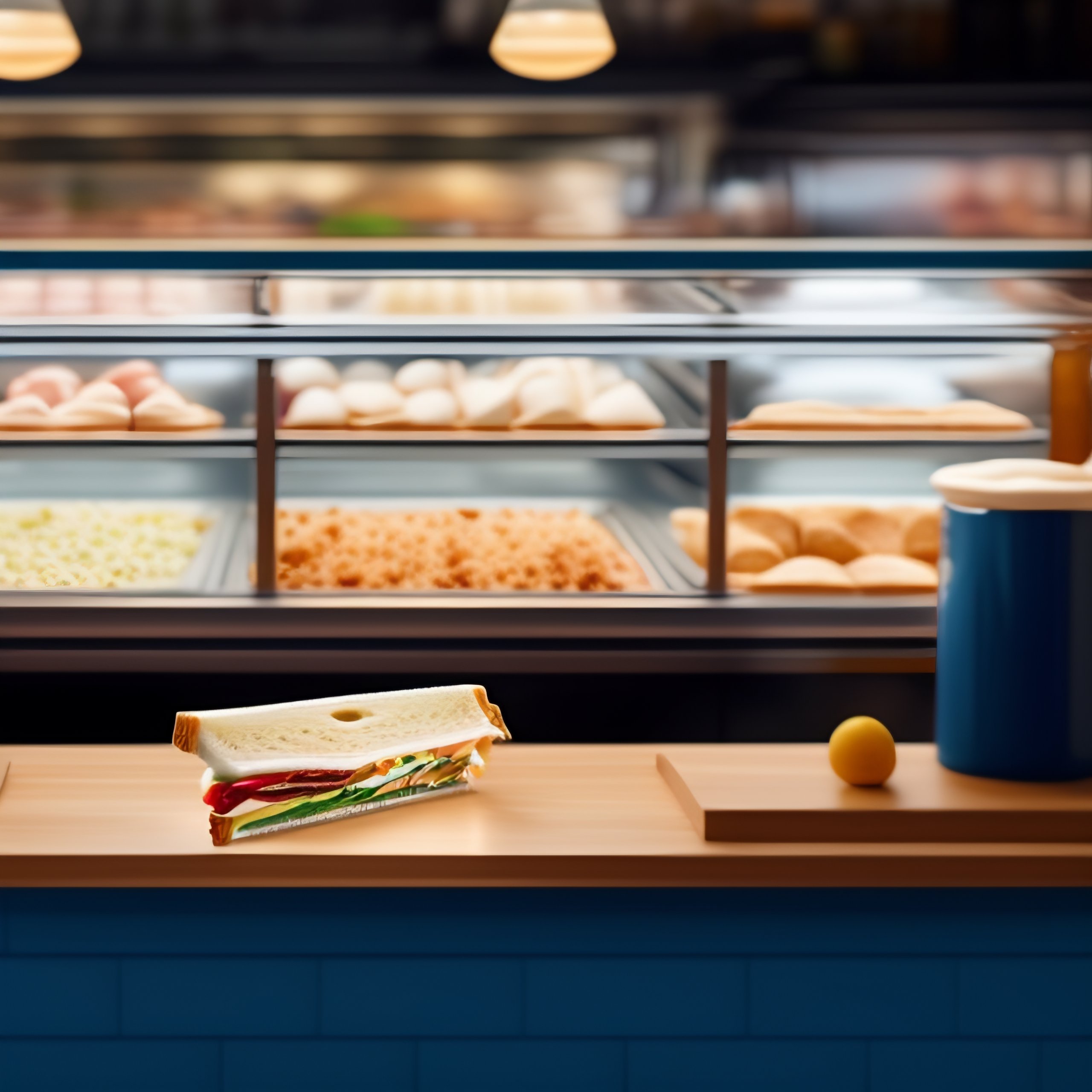 Lexica - A realistic view inside of a sandwich shop with a server ...