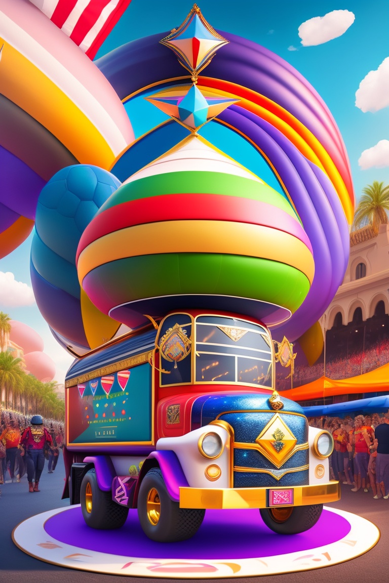 Lexica - Create an illustration showcasing the colorful parade with ...