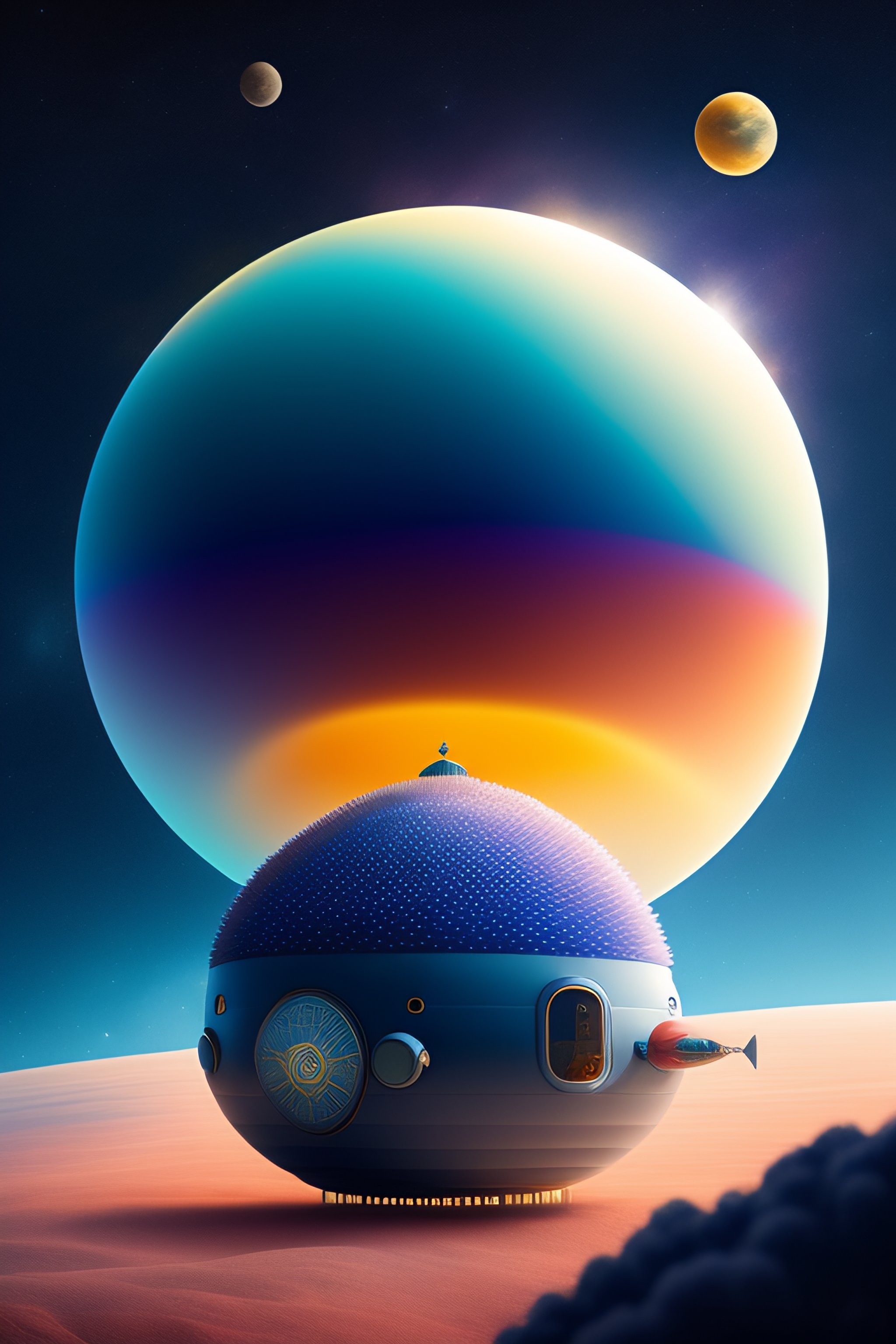 Lexica - Little prince travels to space on a blue spaceship made out of ...