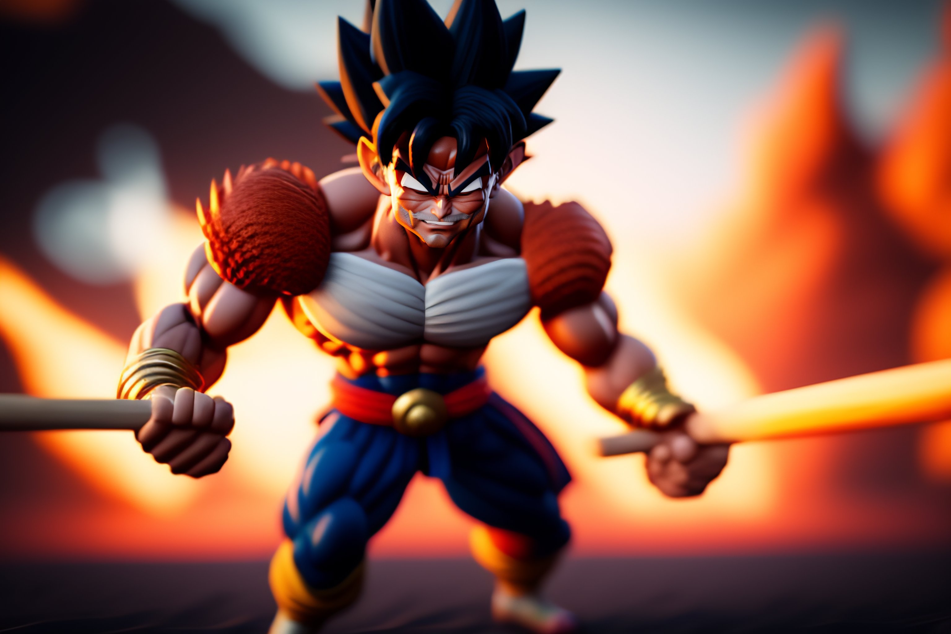 Lexica - Goku pushups on a stick, manga, ultra realistic, concept art ...
