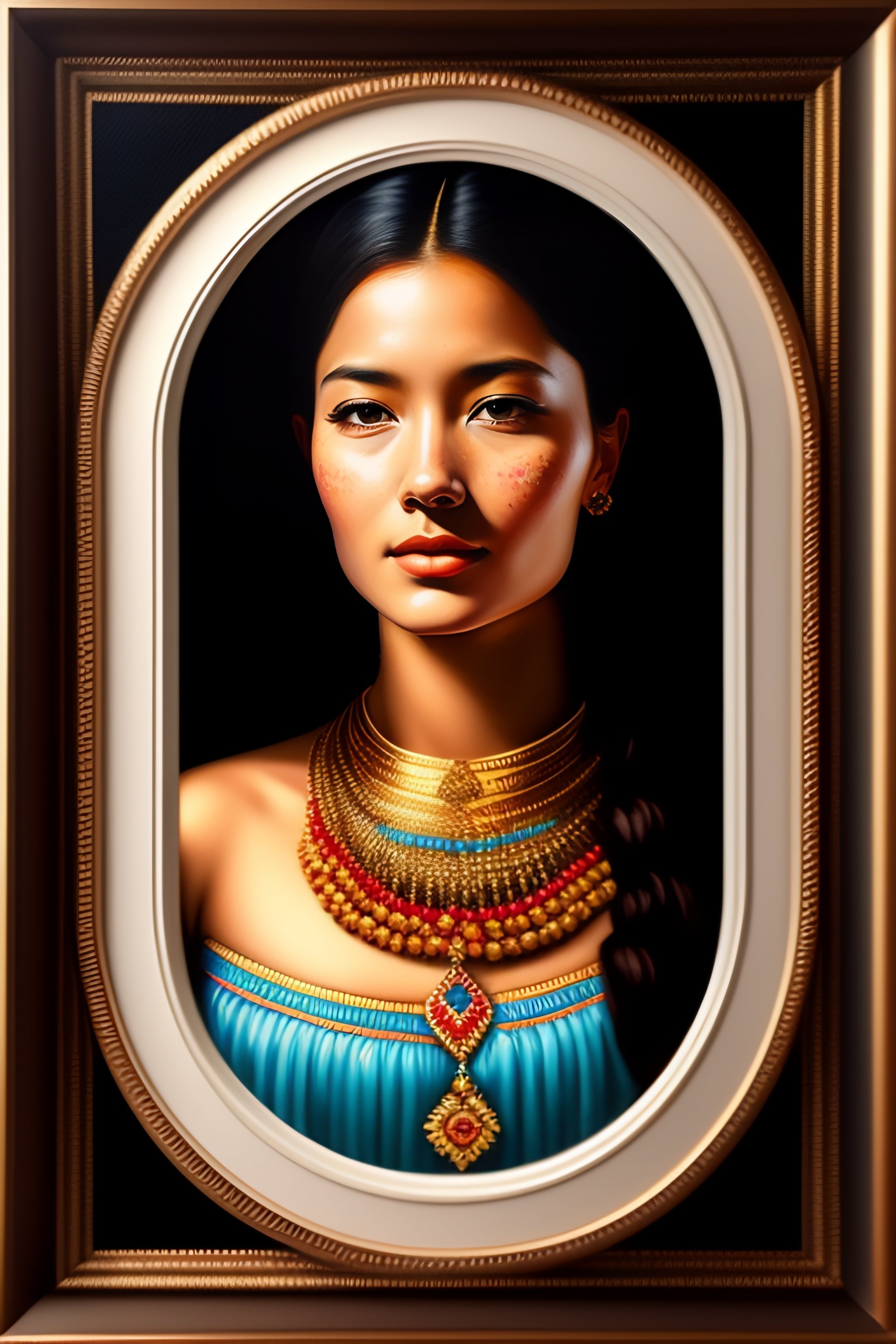 Lexica - Realistic oil paint framed portrait of The cultural traditions ...