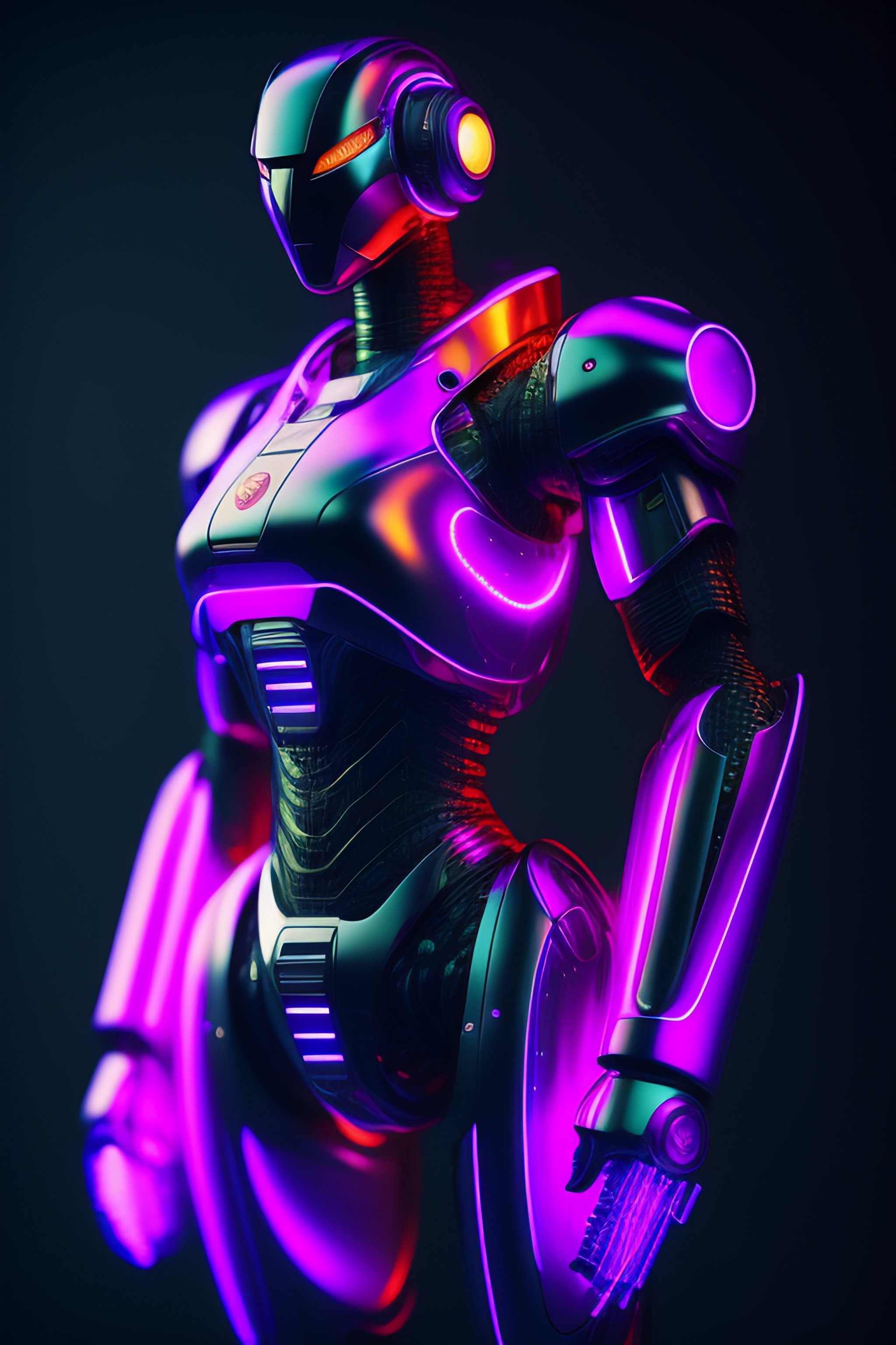 Lexica - 8k ultra realistic, high definition , robot, neon light