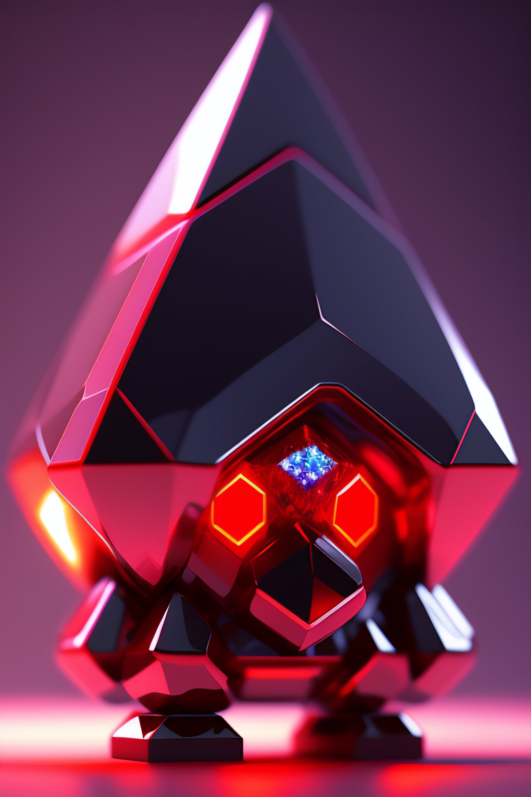 Lexica - Red eyes low poly front shot of a gnome character ominous ...