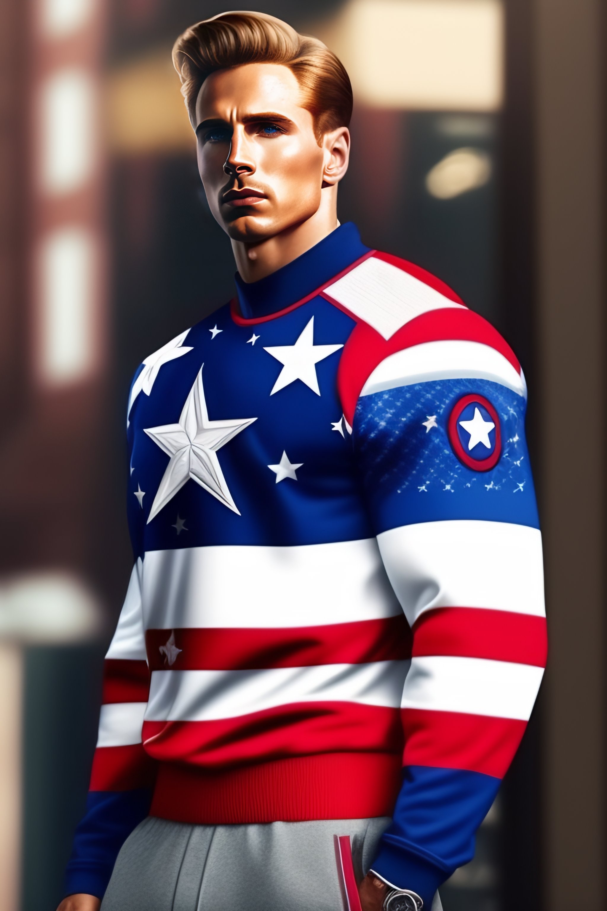 Lexica - Steve rogers, captain america, full body, hiphop streetwear drip