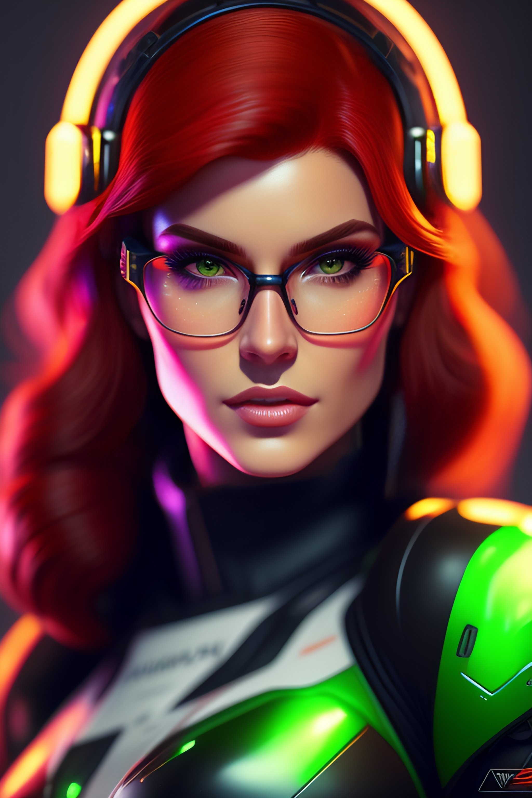 Lexica - SARA FREGONAS portrait, redhead, round face, green eyes ...