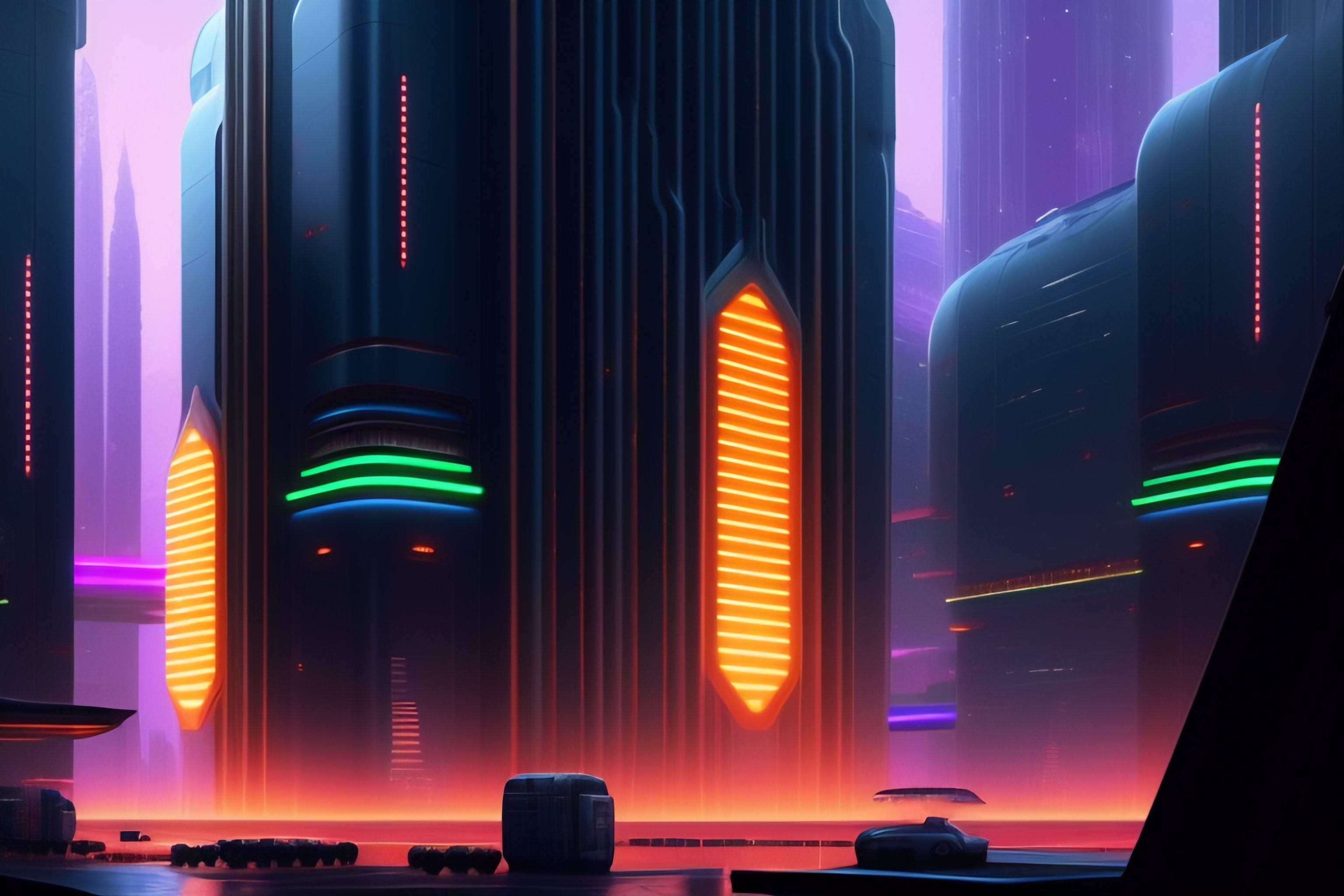 Lexica - Building cyberpunk square city