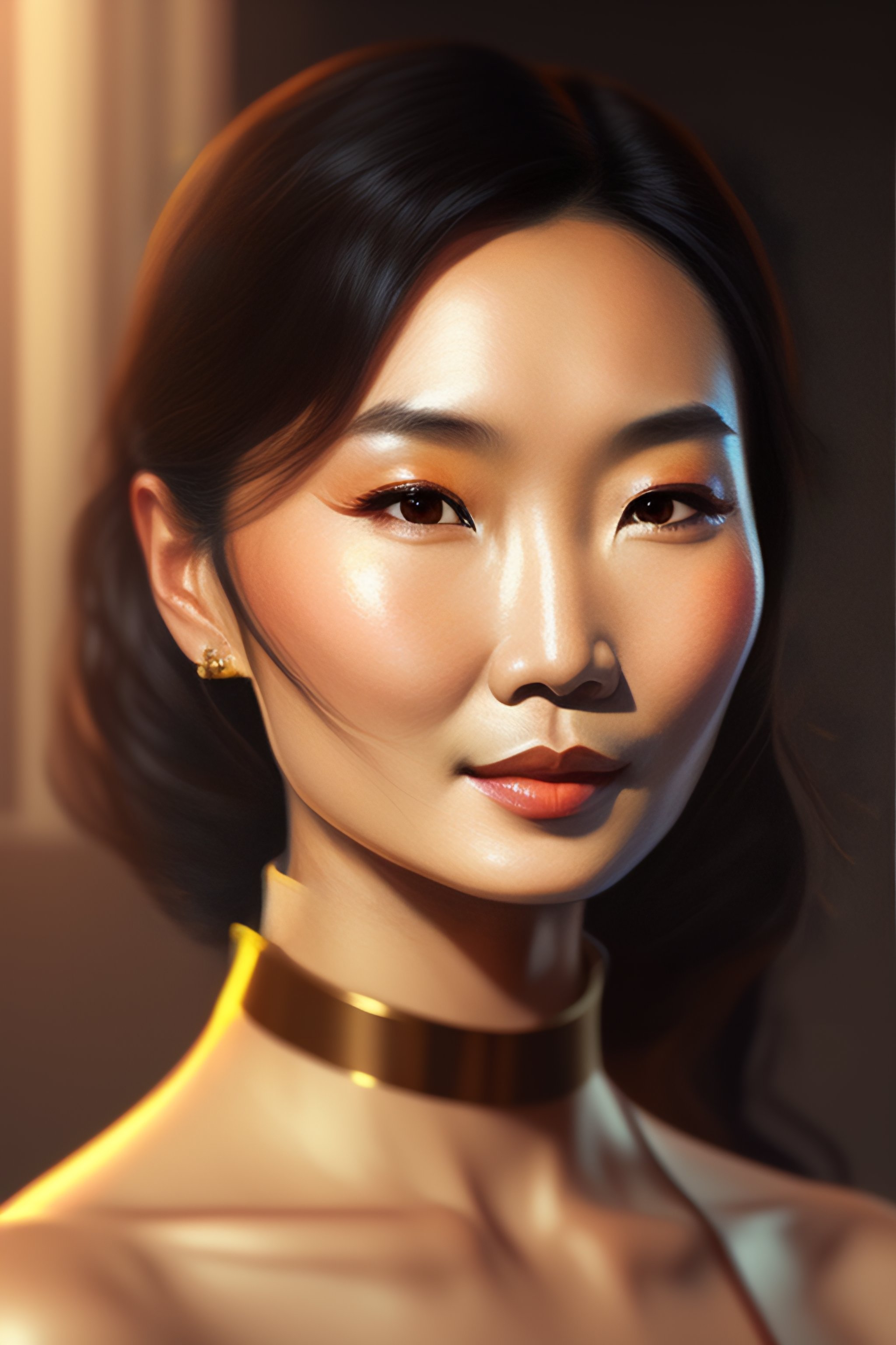 Lexica - Portrait of an Asian girl, beatiful, cute, face of Maggie ...