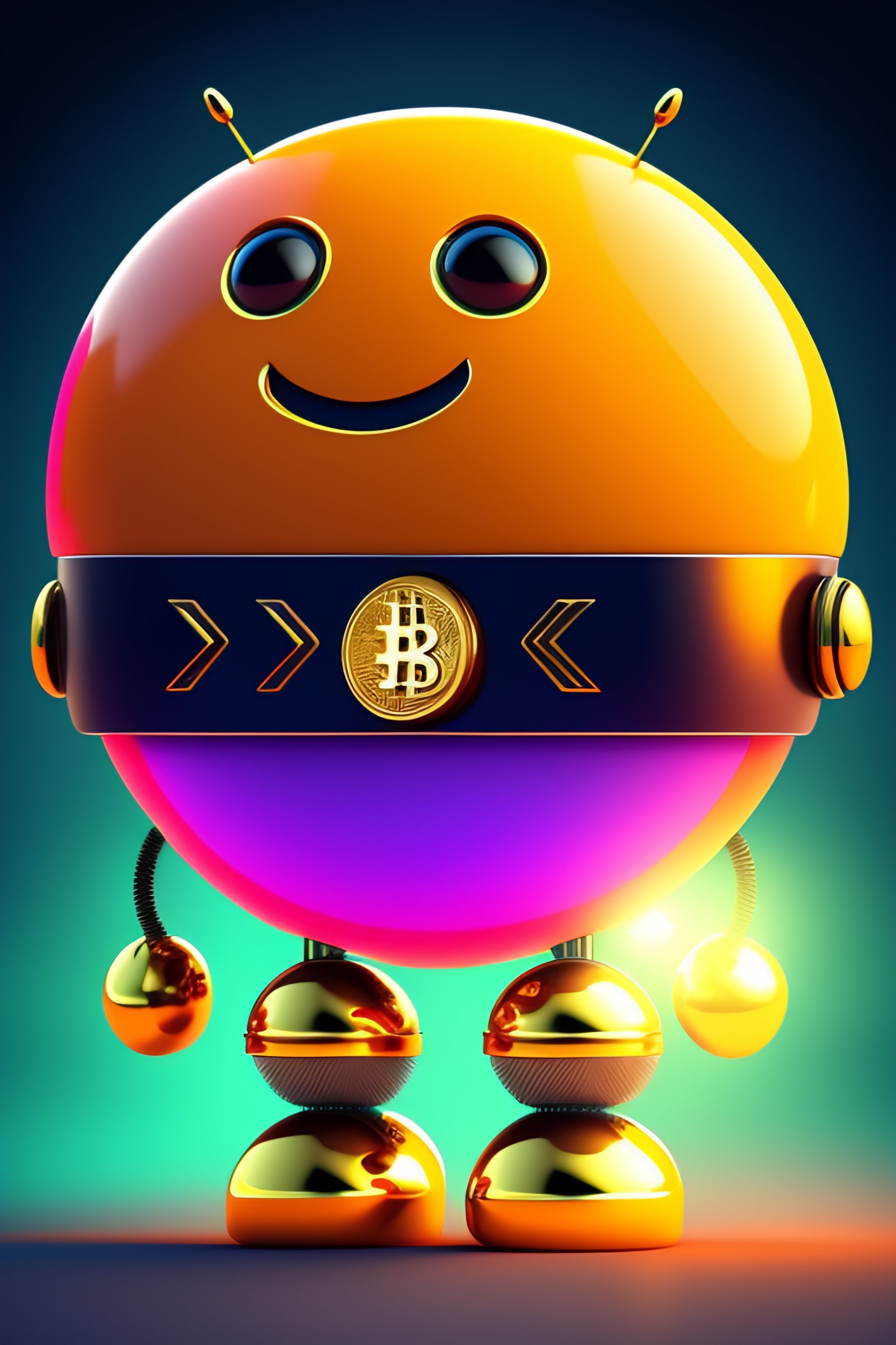 Lexica - An mascot robot, smiling, modern robot, round robot, cartoon ...