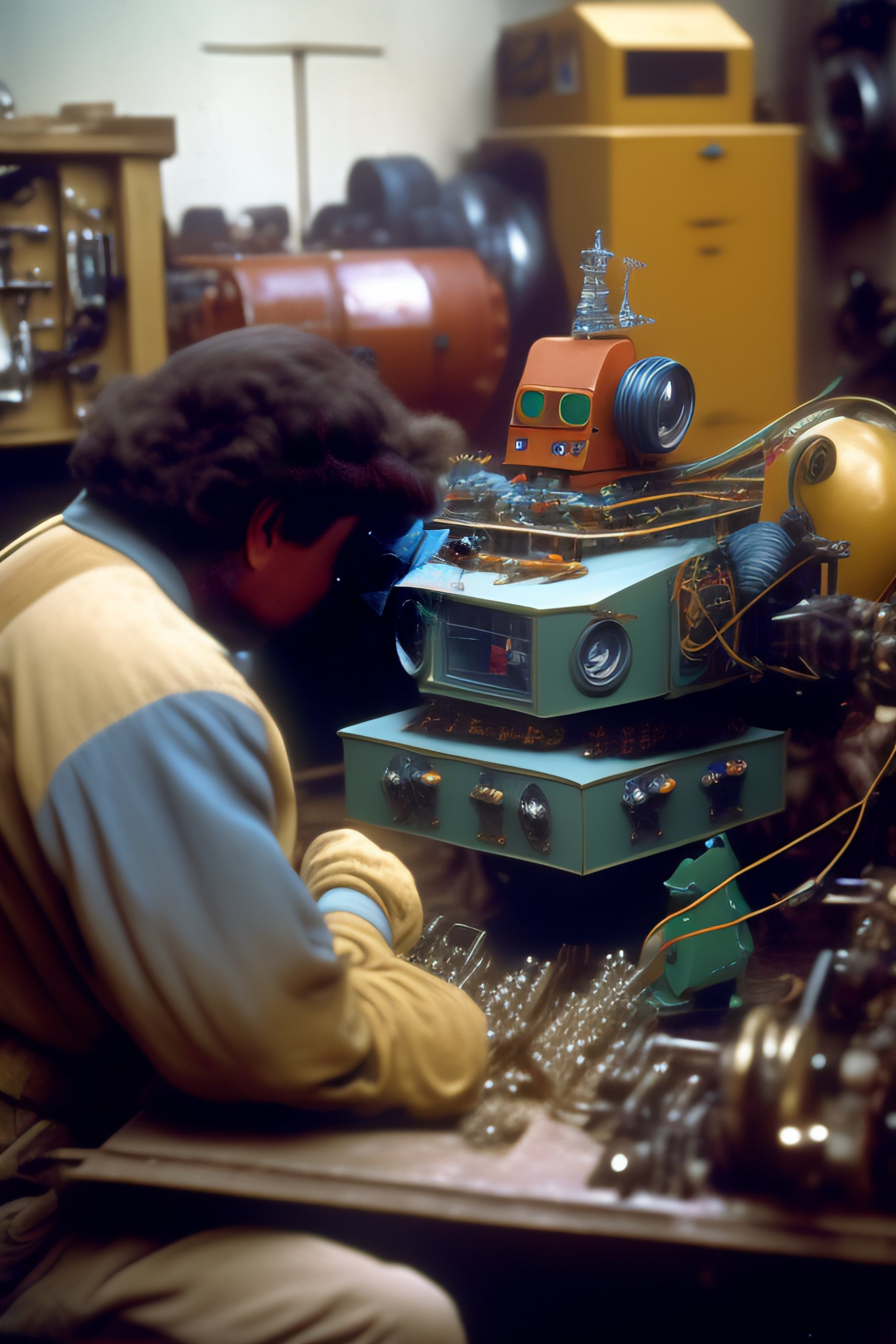 Lexica - A photo of voltron building a robot by Philippe Halsman ...