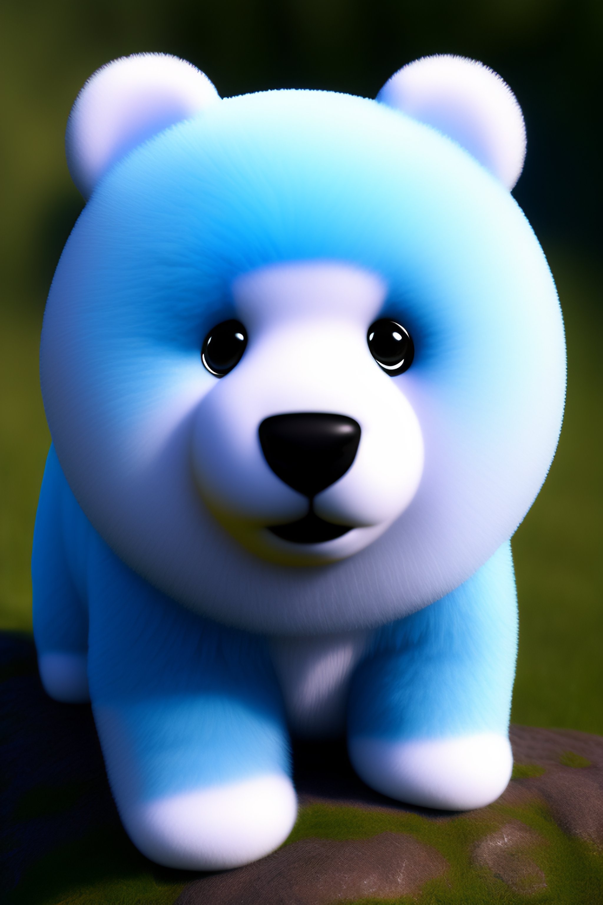 Lexica - Barnoo is a small, extremely cute, loveable, furry bright blue bear with a big round ...