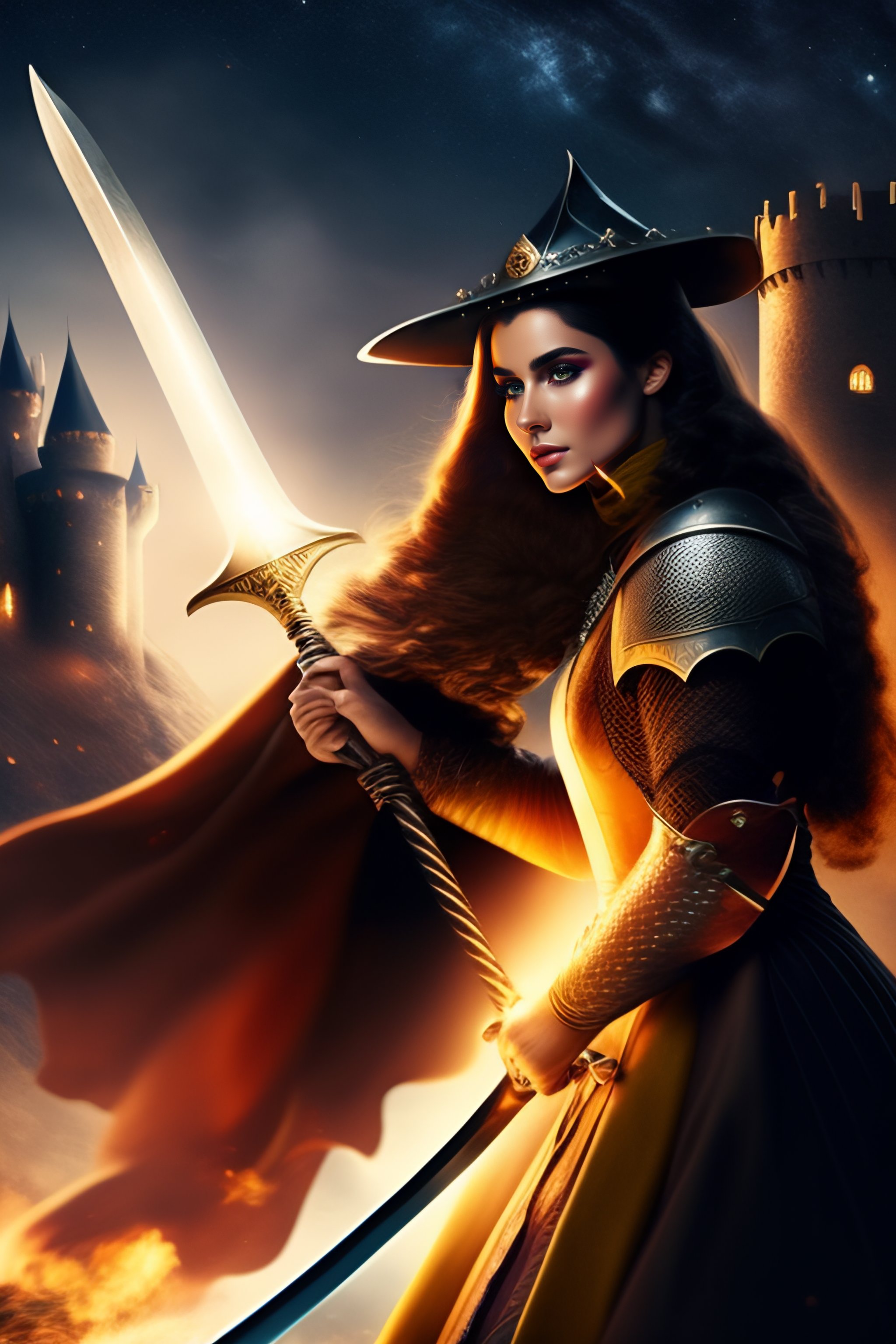 Lexica - A young man dressed like a Medieval Knight holding a sword ...