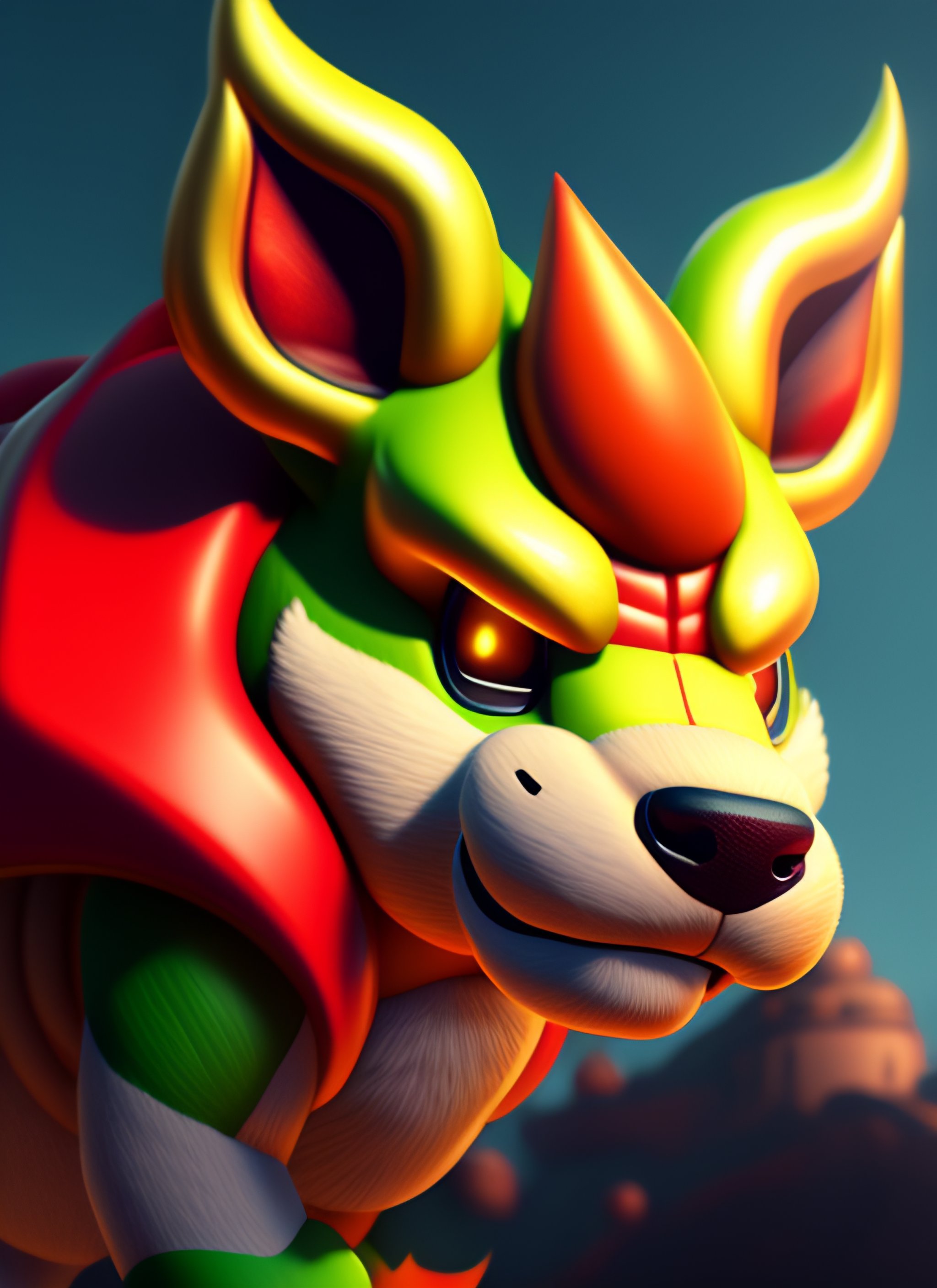 Lexica - Portrait of ((Bowser from Super Mario)), bright, colorful ...