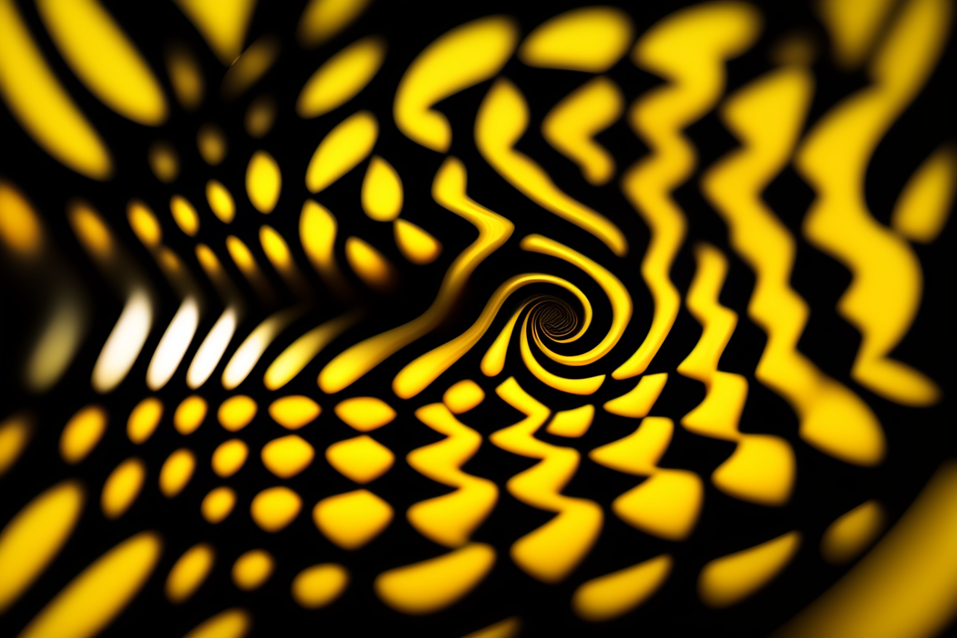 Lexica - 7d black yellow abstract optical illusion design