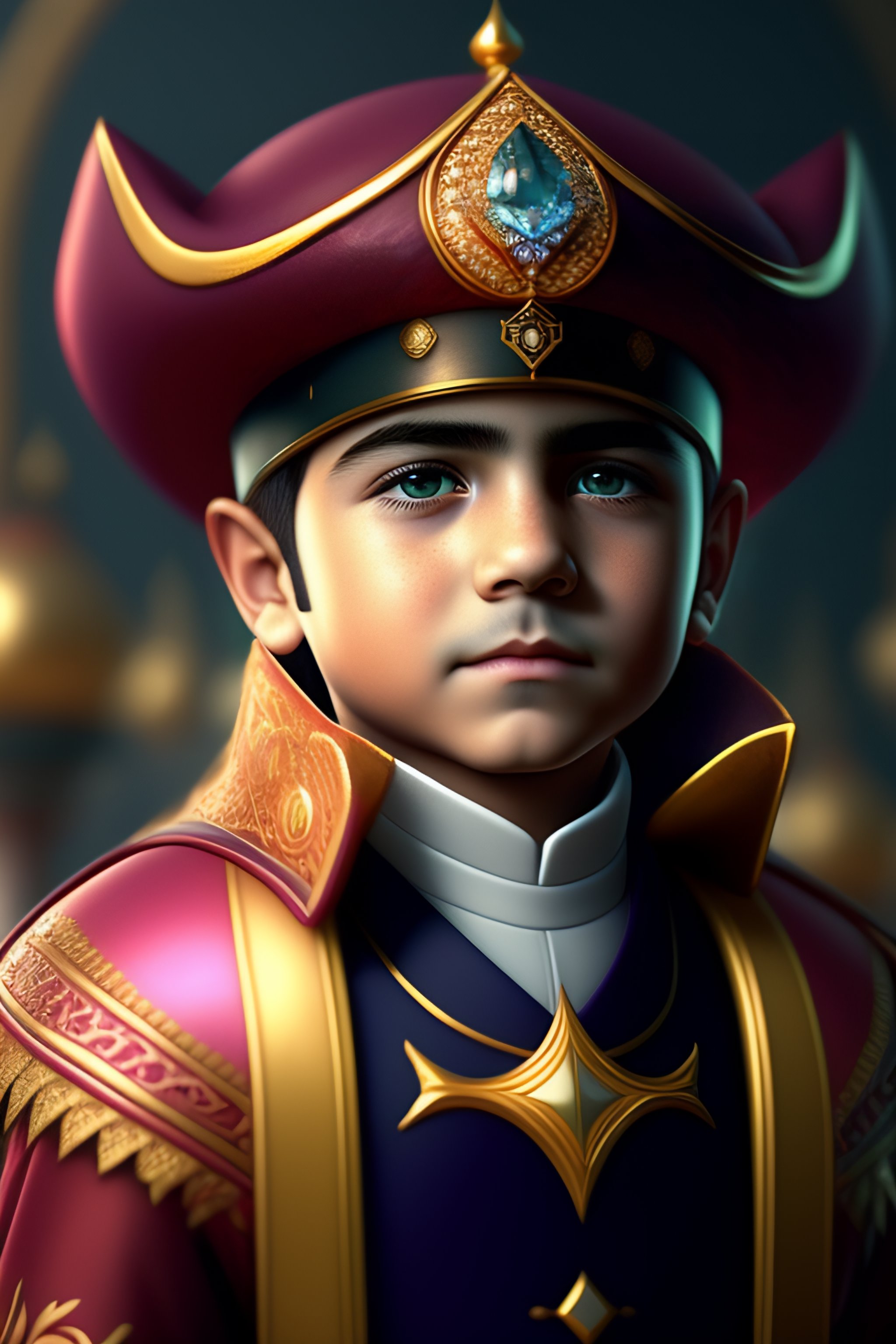 Lexica - An turkish prince kid with a grumpy cat on antique war ...