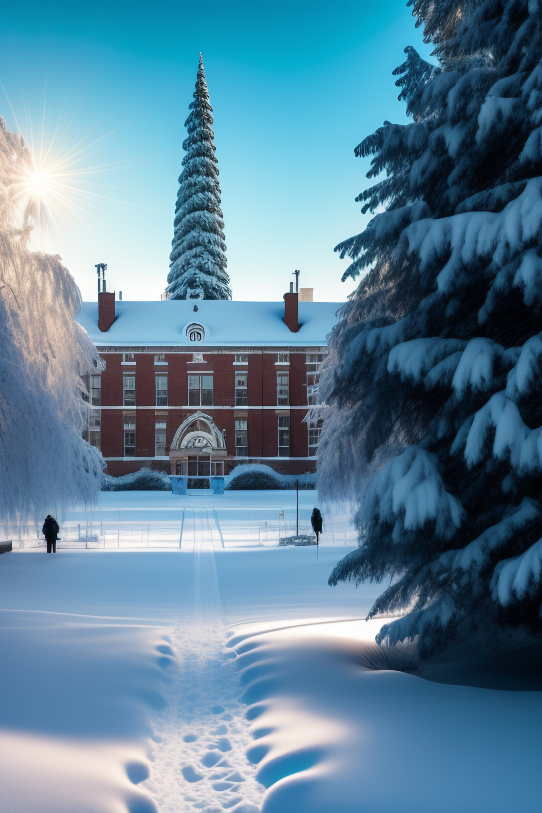 Lexica - Show me the campus of a university in winter