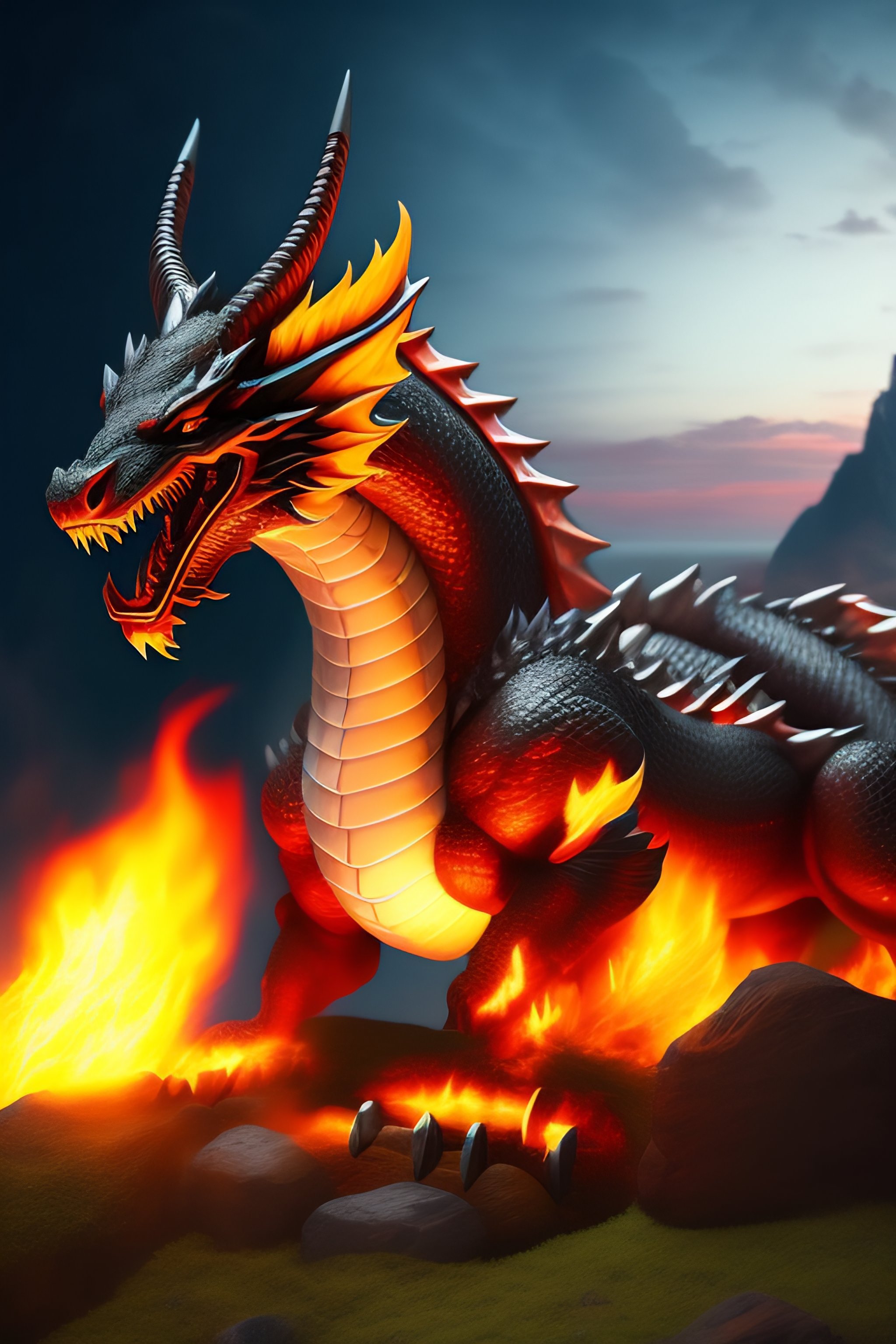 Realistic Fire Dragon