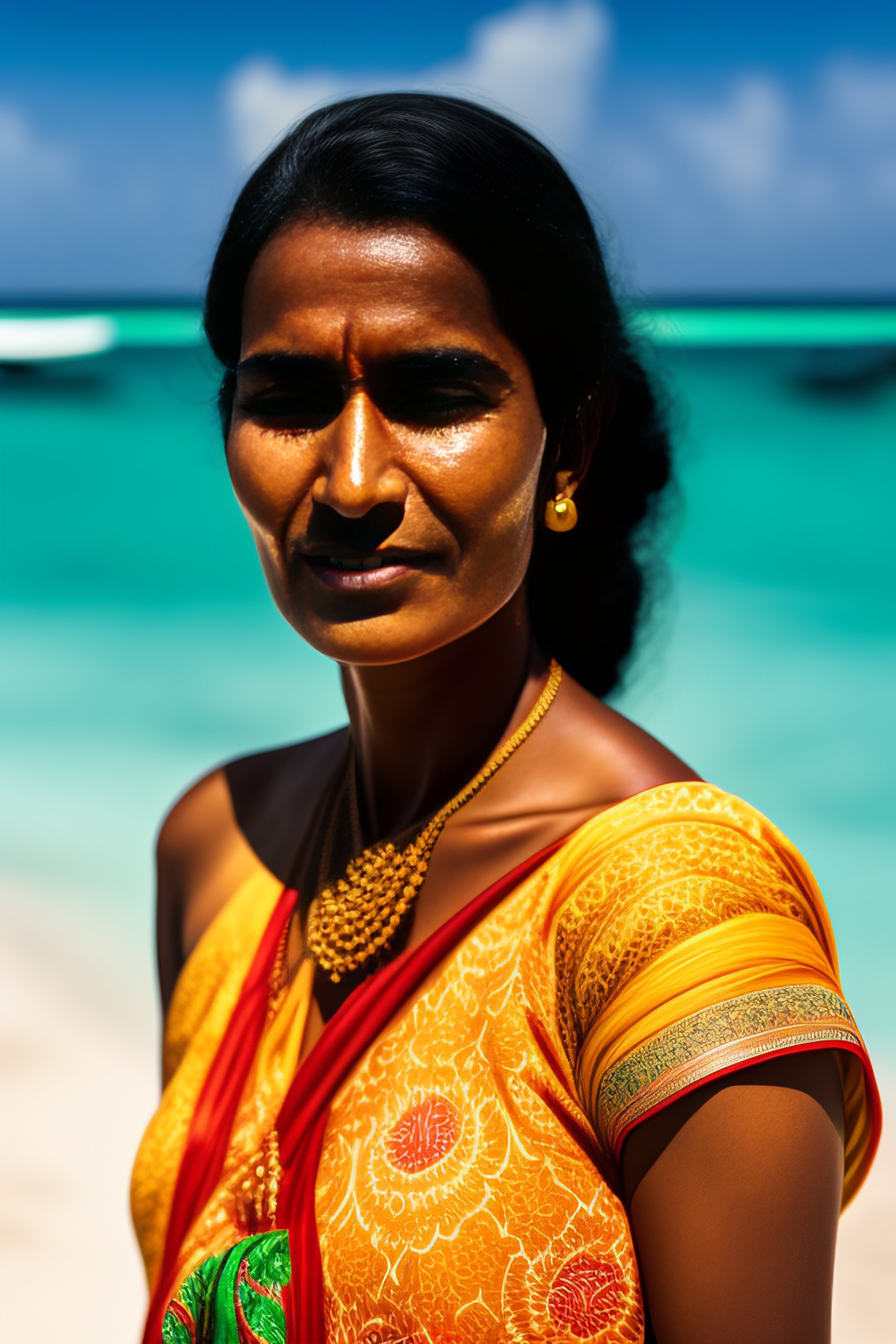 Lexica - Portrait of a Maldivian woman in the capital city of Malé