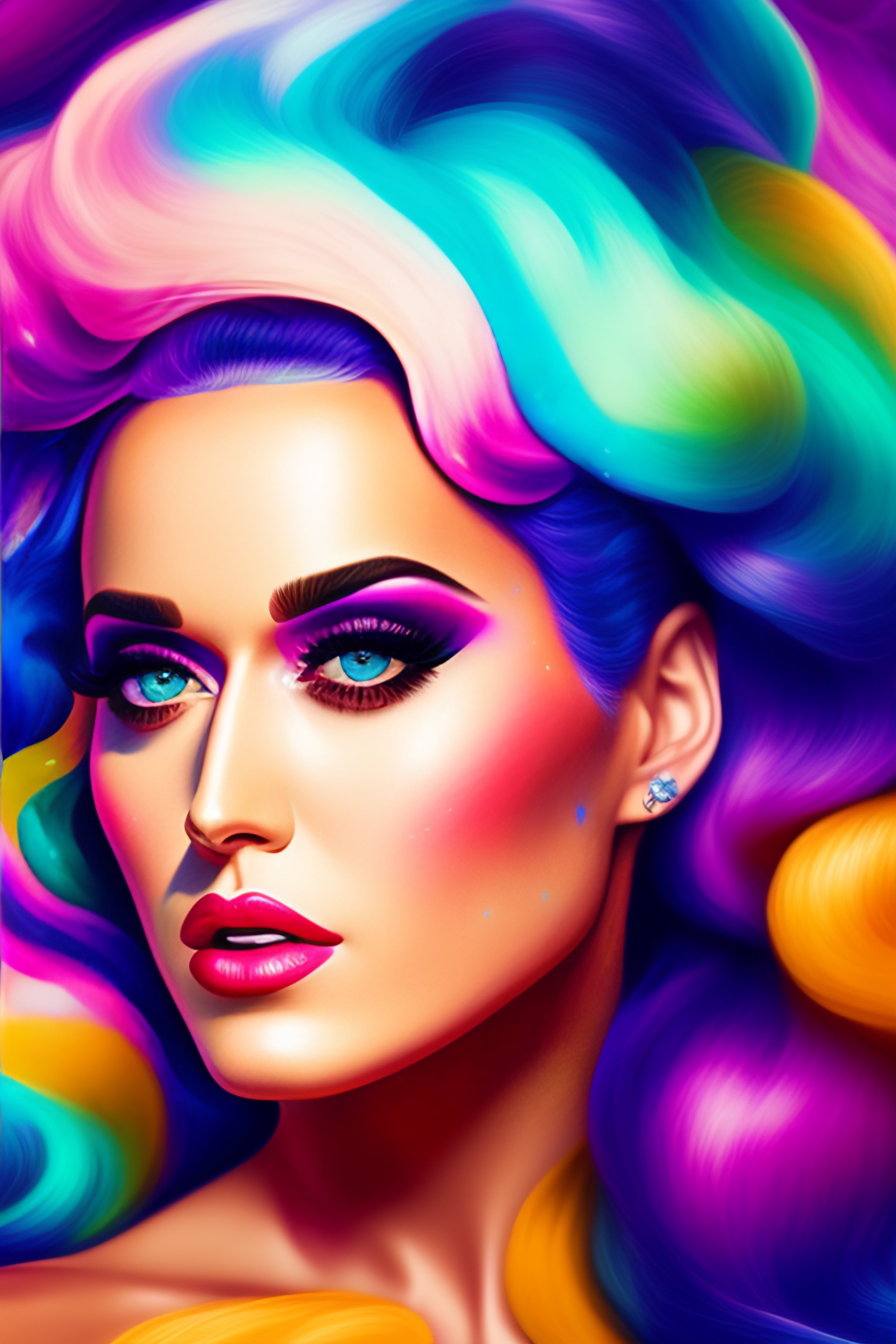 Lexica - Katy perry detailed face, You are the universe experiencing ...