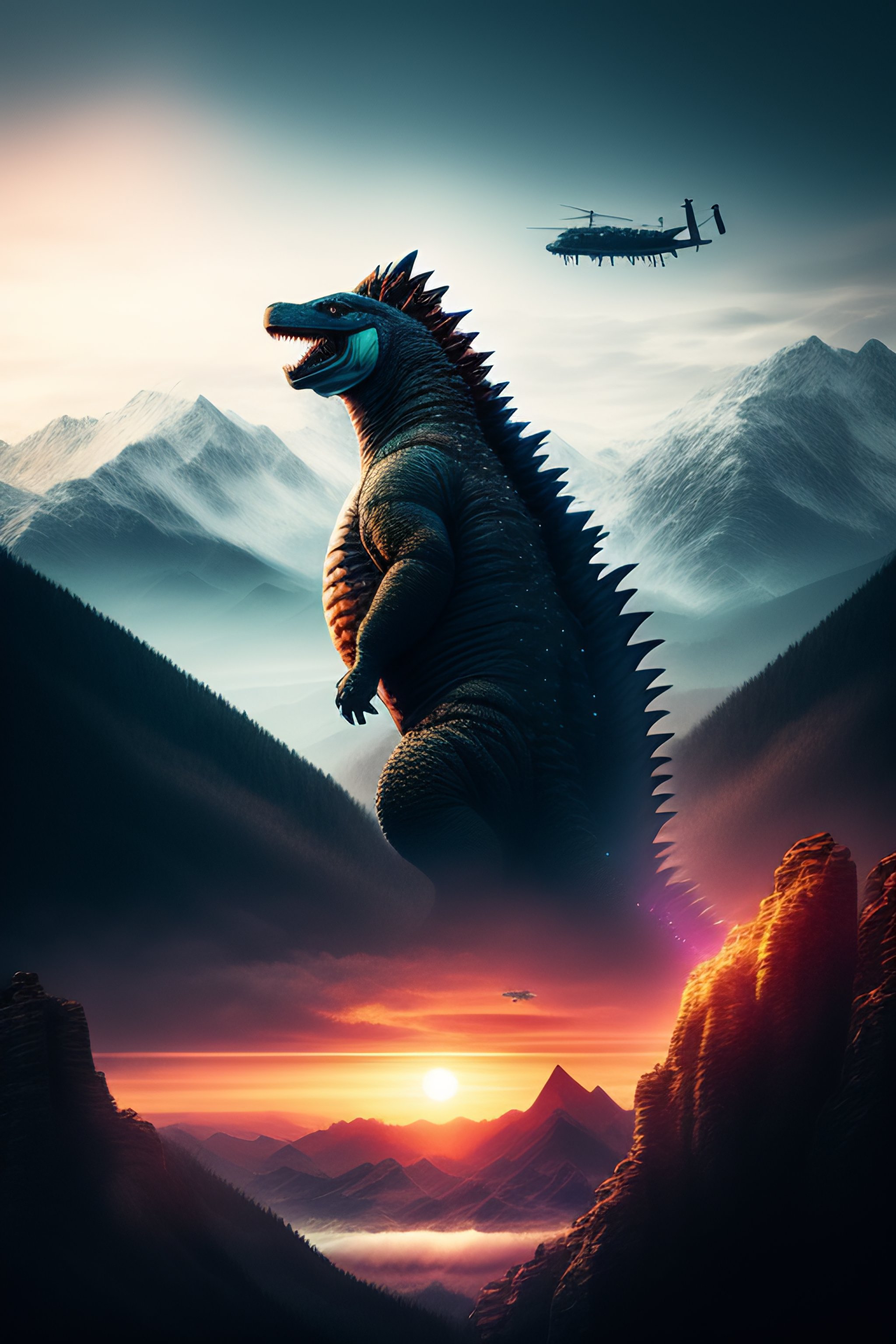 Lexica - Godzilla in a mountain