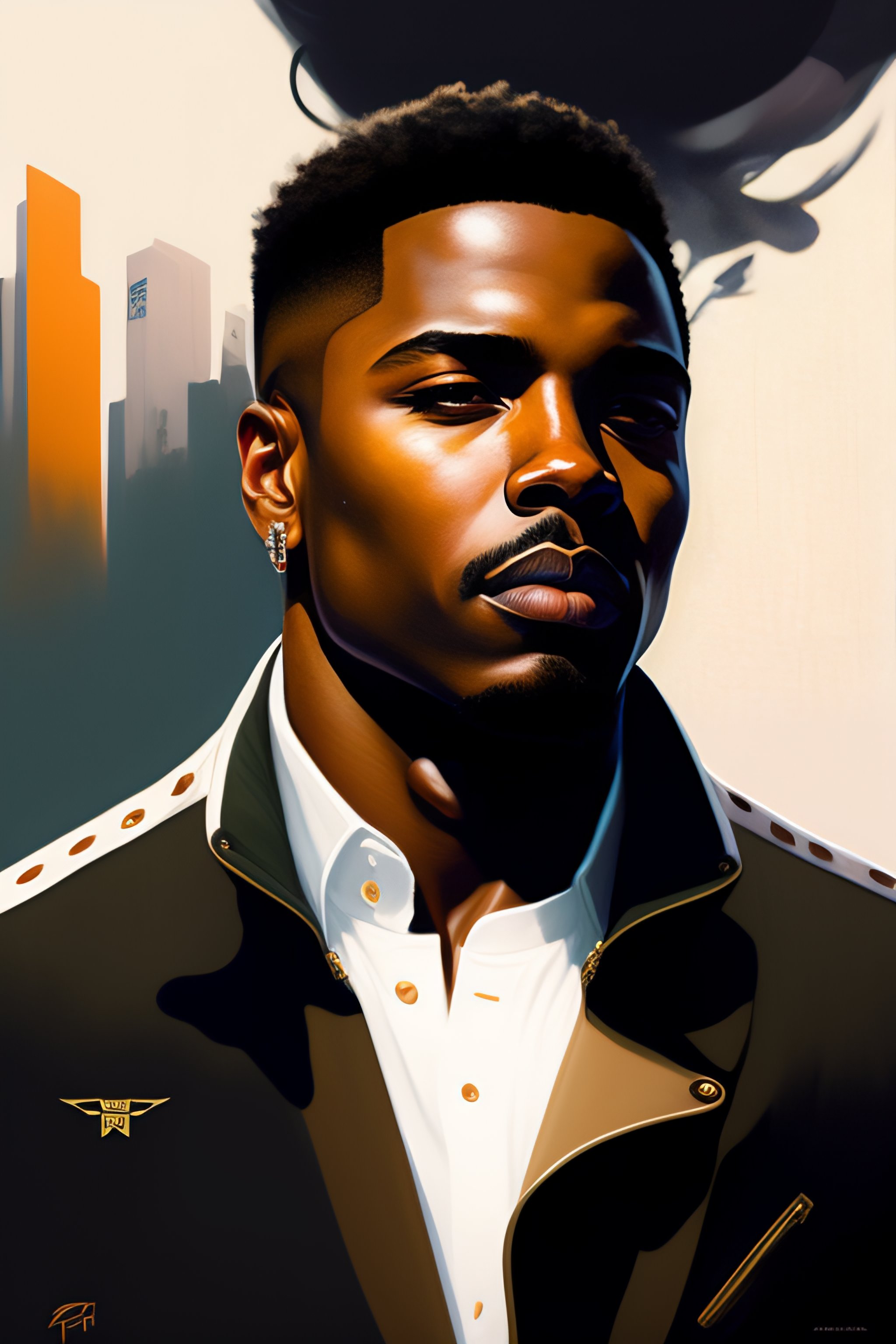 Lexica - Full body highly detailed portrait of Nasir Jones, by greg ...