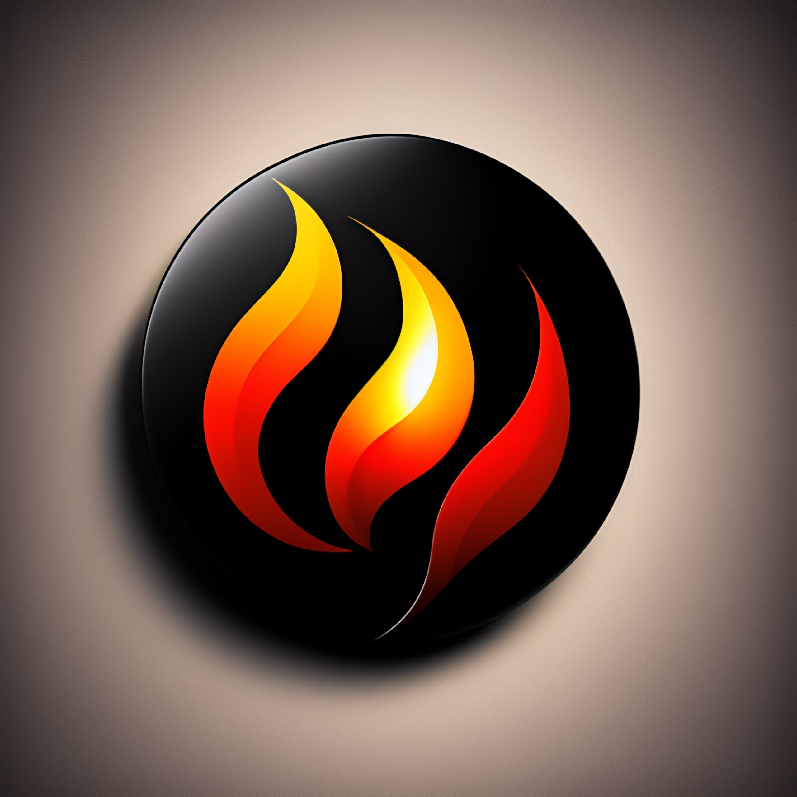 Lexica - Stylized flame in circle shape, black background