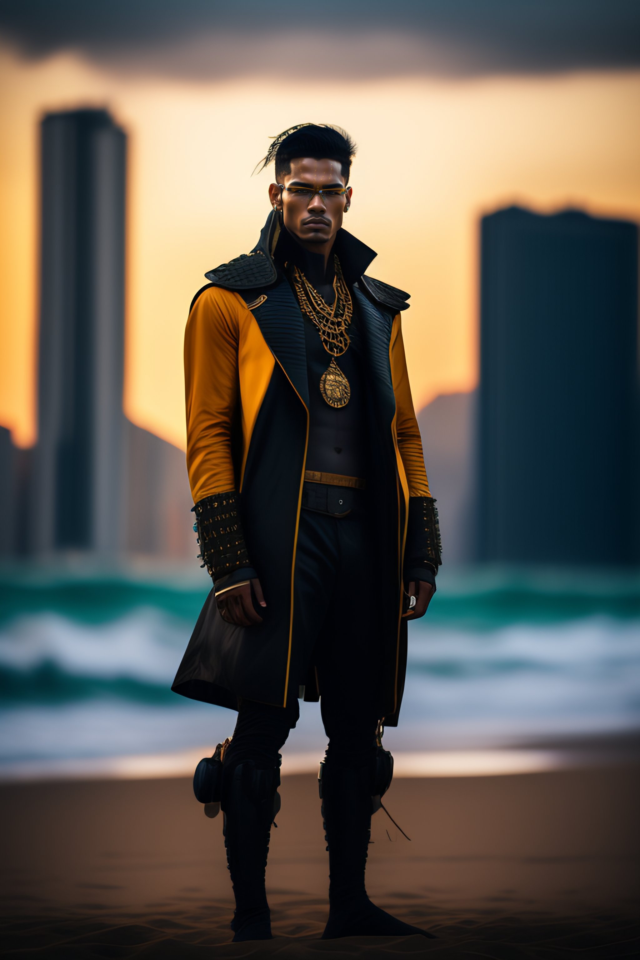 Lexica - Cyberpunk man, Copacabana Beach, Rio de Janeiro city ...