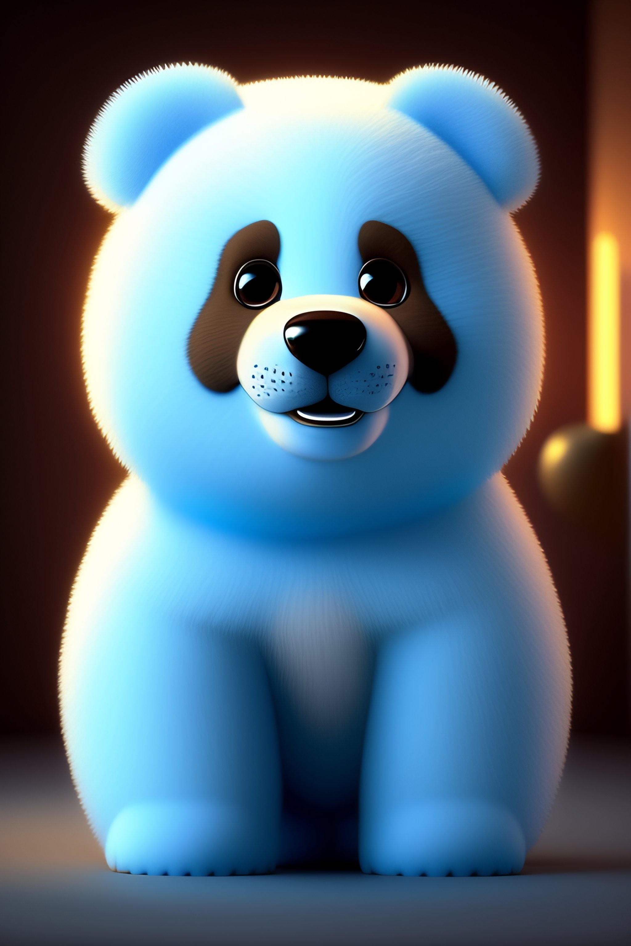 Lexica - Barnoo is a small, extremely cute, loveable, furry bright blue bear with a big oval ...