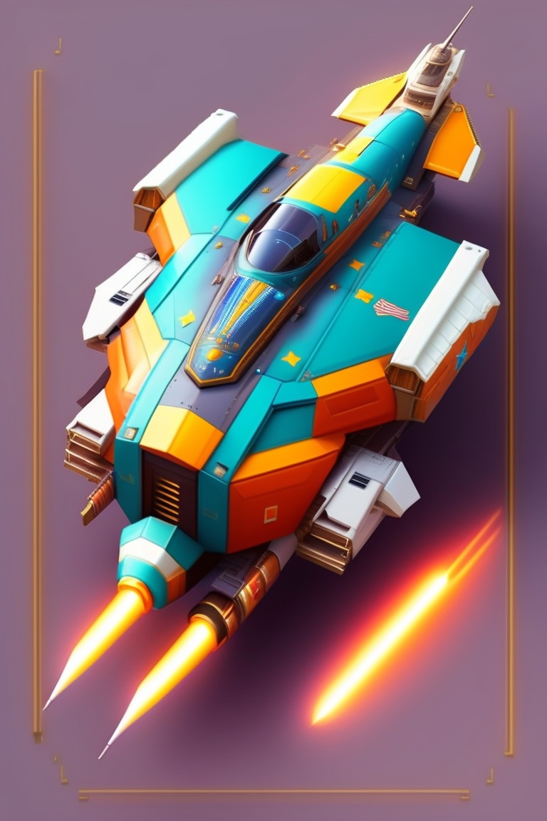 Lexica - Space fighter enemy ship , game , pixel art, top-down view