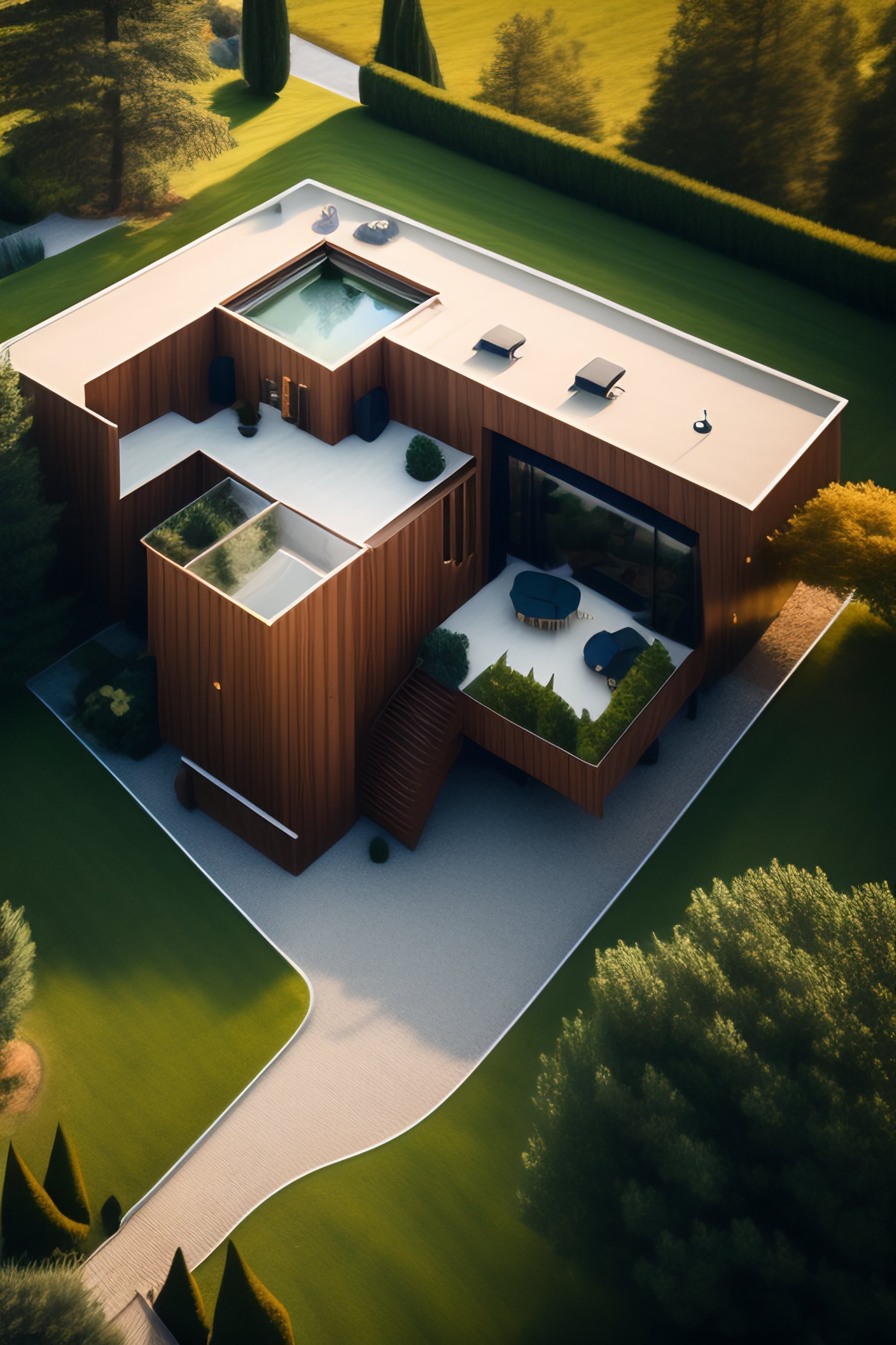 Lexica - An aerial perspective of the interior layout of the house ...