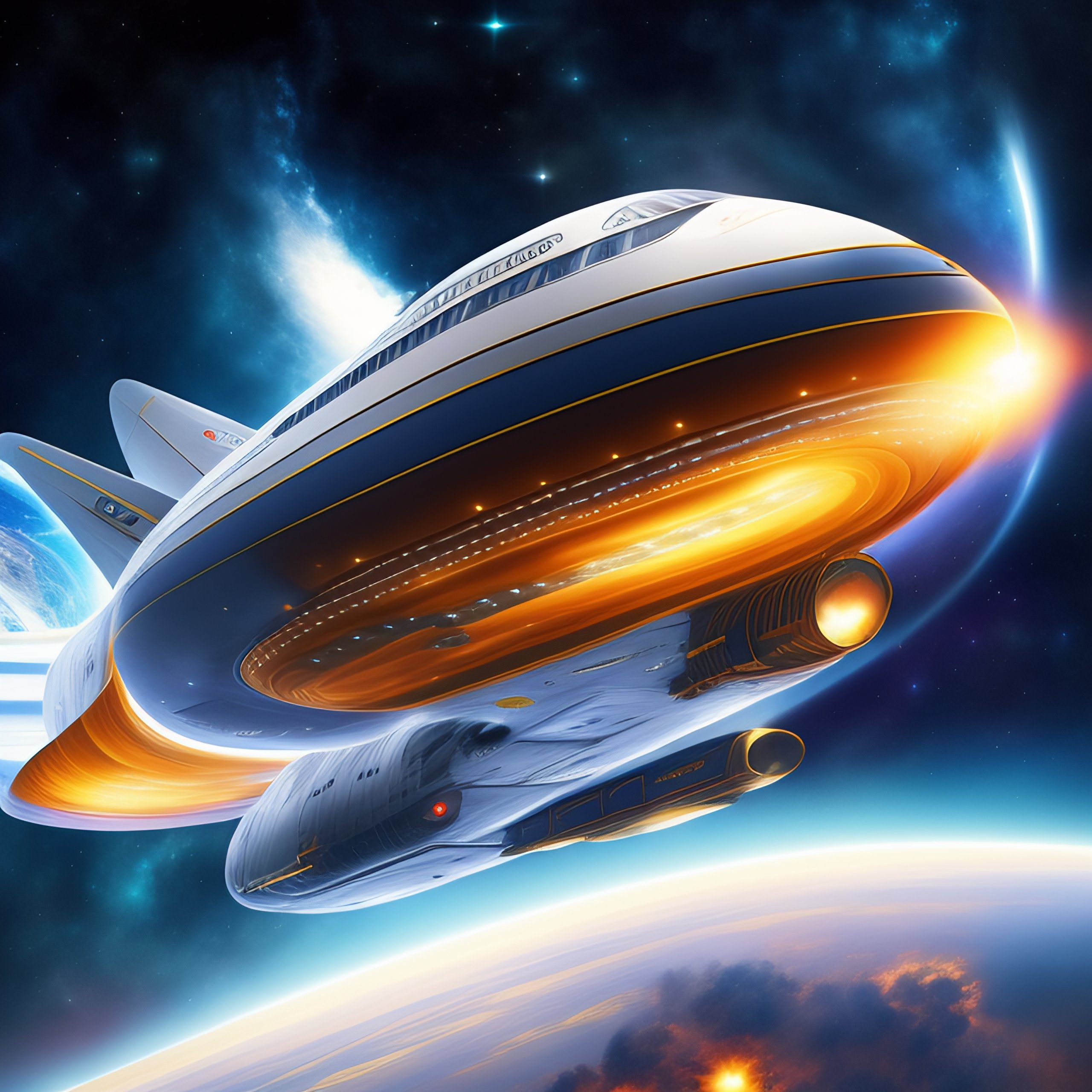 Lexica - Spaceship stars galaxy hyper realistic enterprise