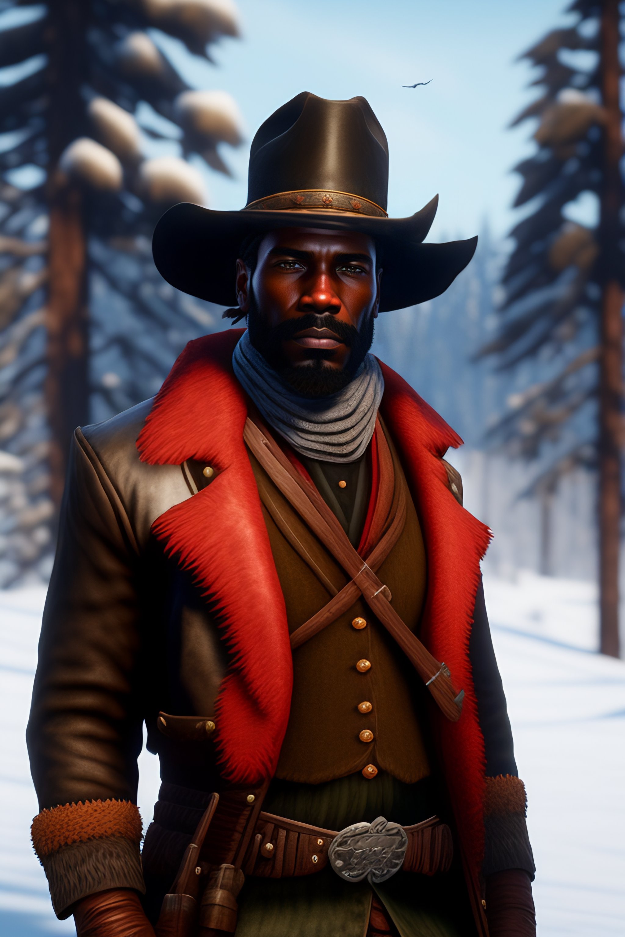 Lexica - Portrait of a trapper in red dead redemption 2 style